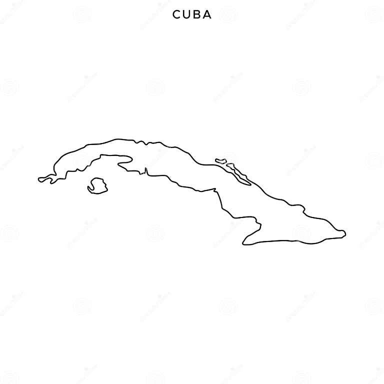 Outline Map of Cuba Vector Design Template. Editable Stroke Stock ...