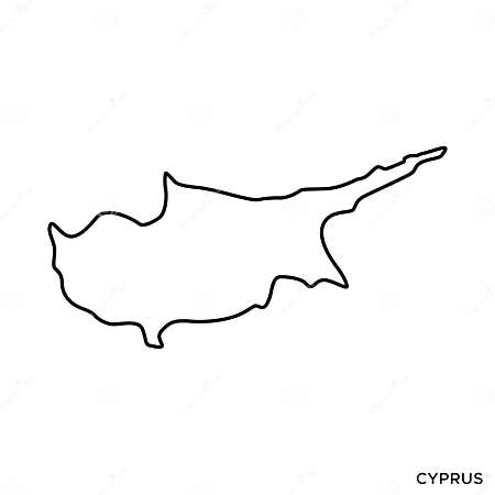Outline Map of Cyprus Vector Design Template. Editable Stroke Stock ...