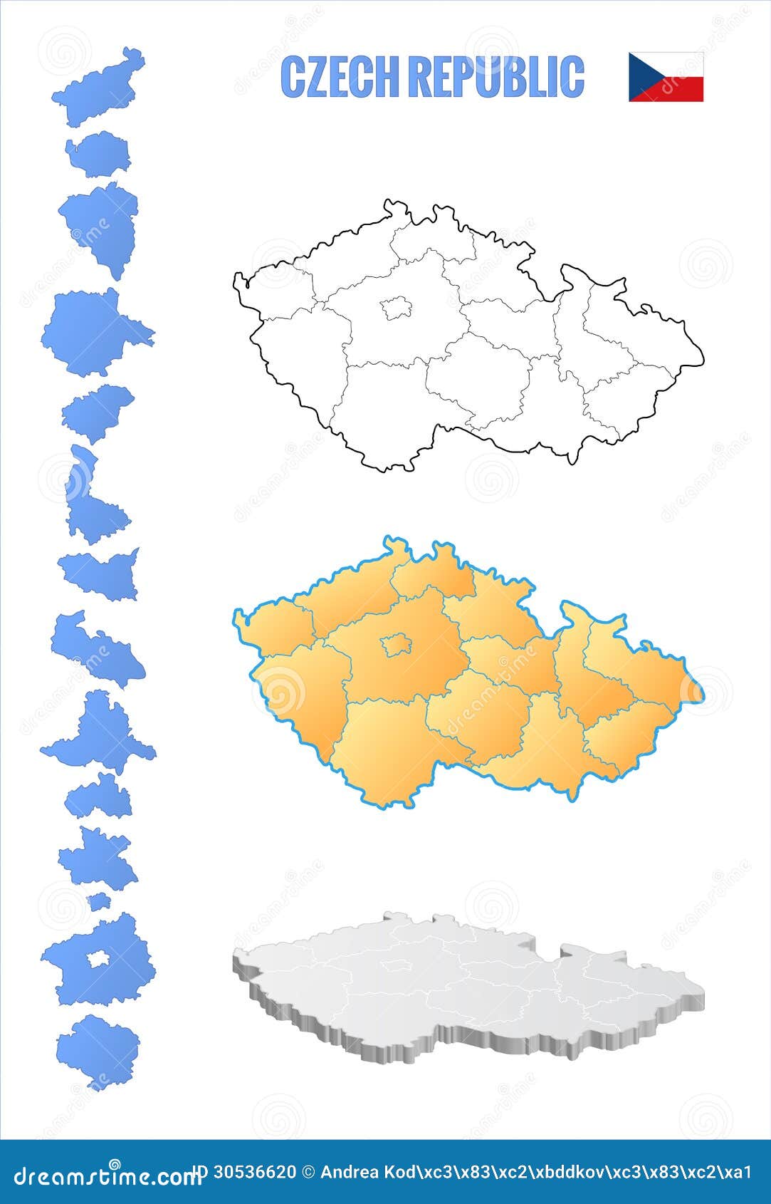 Outline Map of Czech Republic, Illustration Stock Vector - Illustration ...