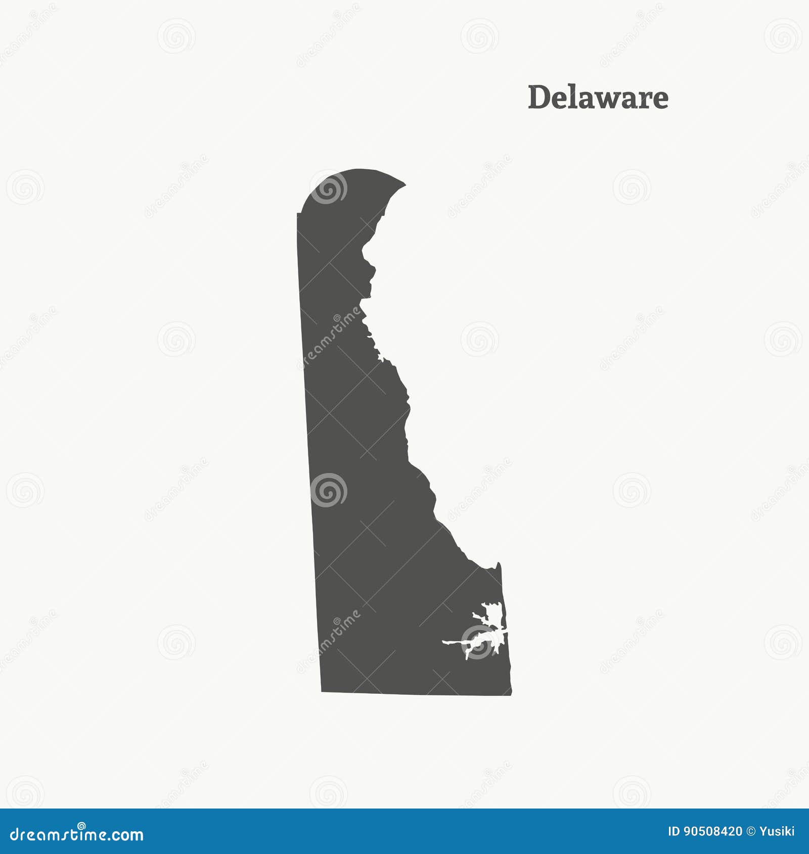 Outline Map of Delaware. Illustration. Stock Illustration ...