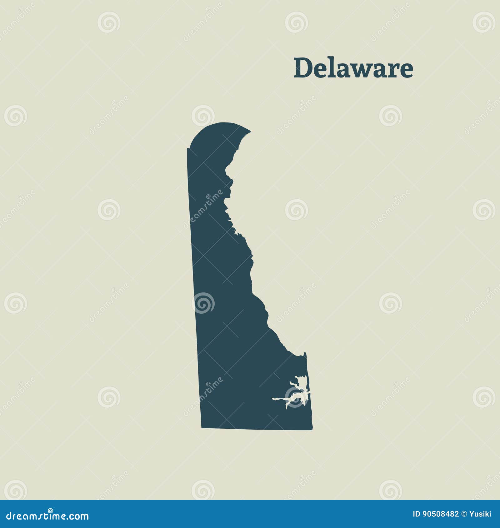 Outline Map of Delaware. Illustration. Stock Illustration ...
