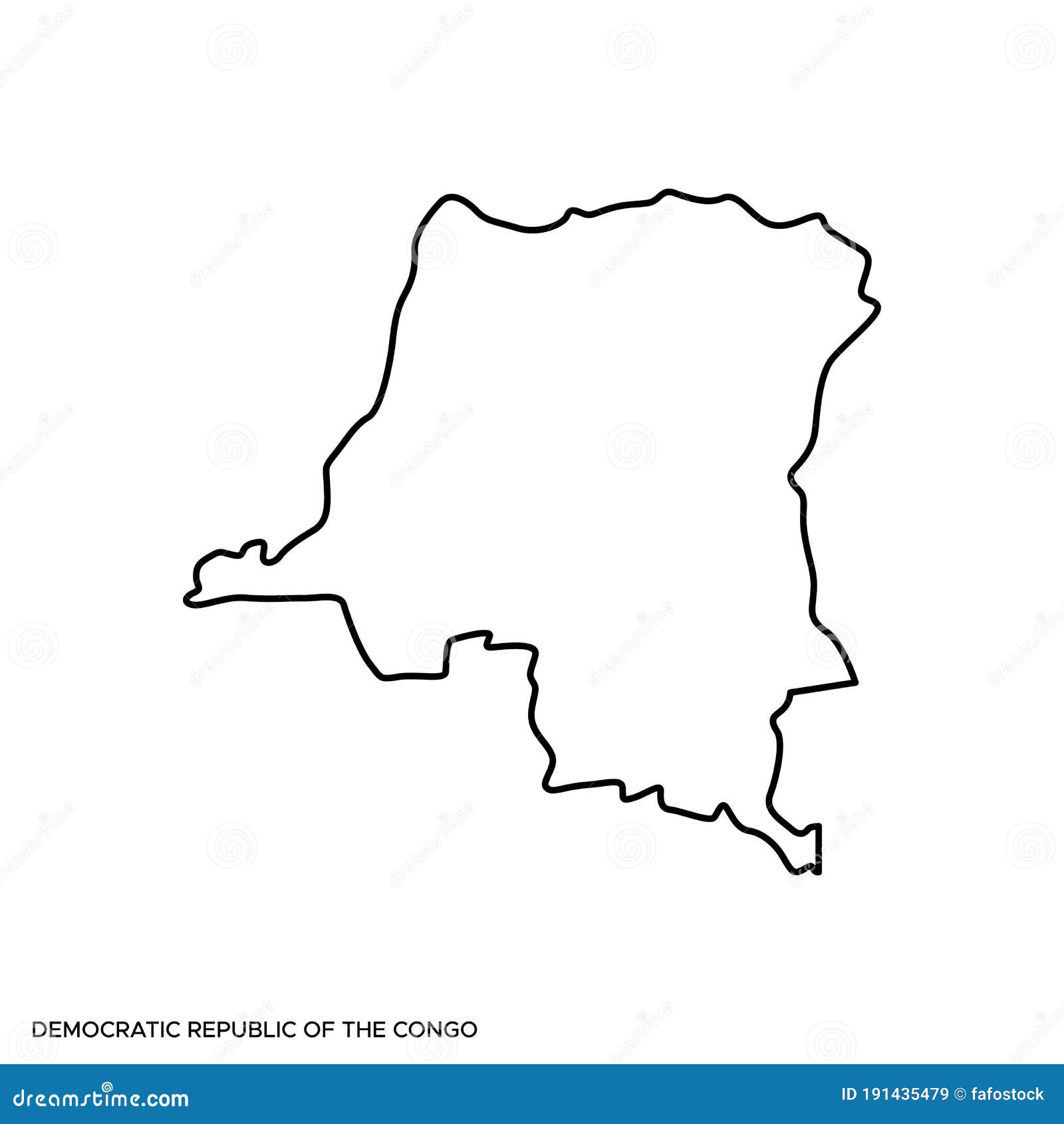 Outline Map of Democratic Republic of the Congo Vector Design Template ...