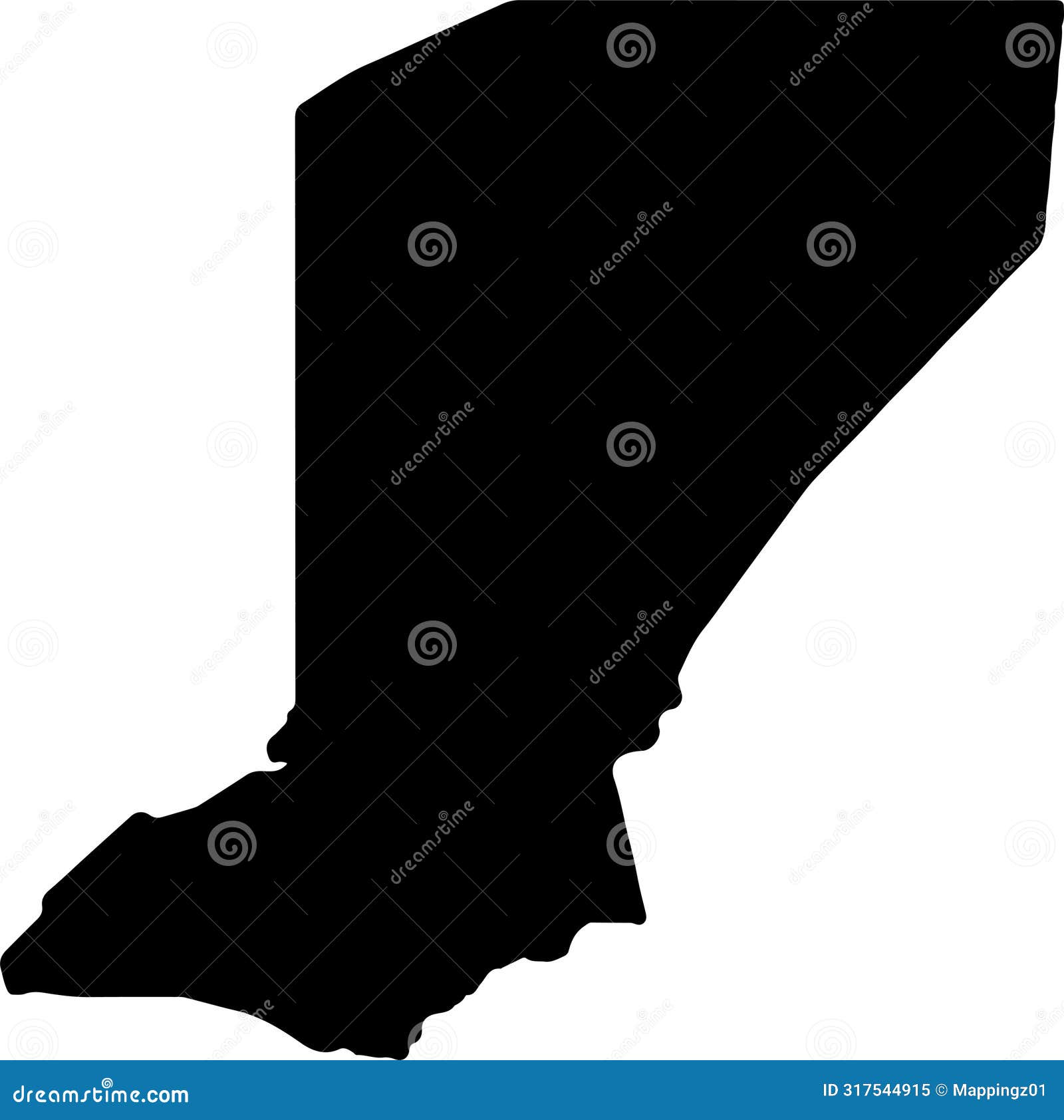 Diffa Niger Silhouette Map with Transparent Background Stock Vector ...