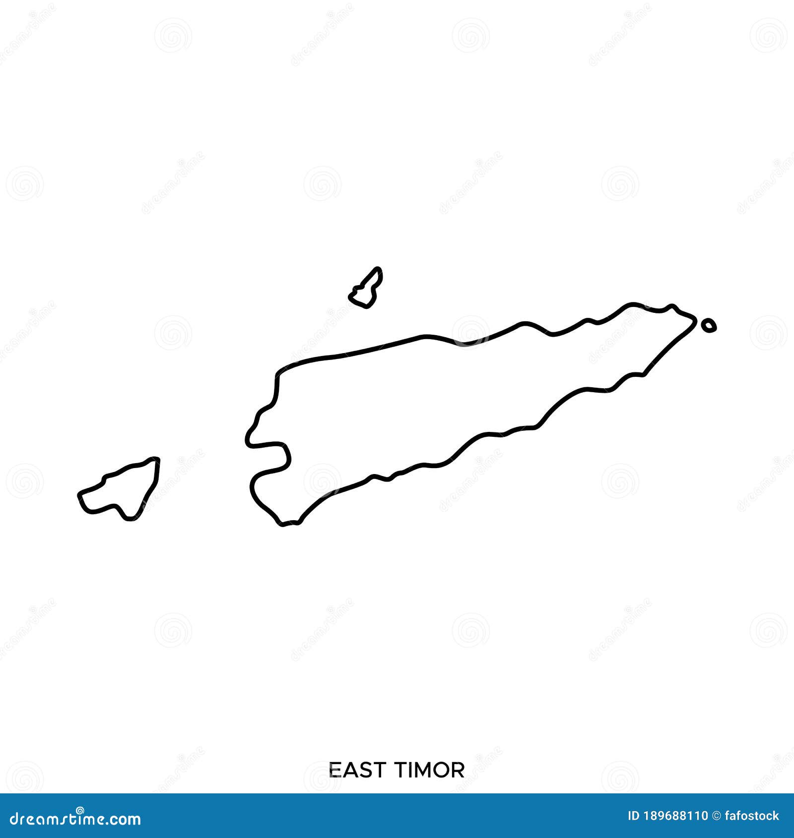 Outline Map of East Timor Vector Design Template. Editable Stroke Stock ...