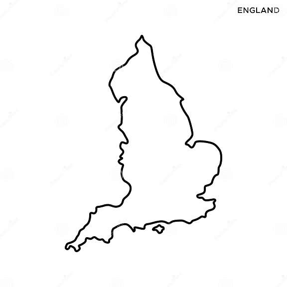Outline Map of England Vector Design Template. Editable Stroke Stock ...