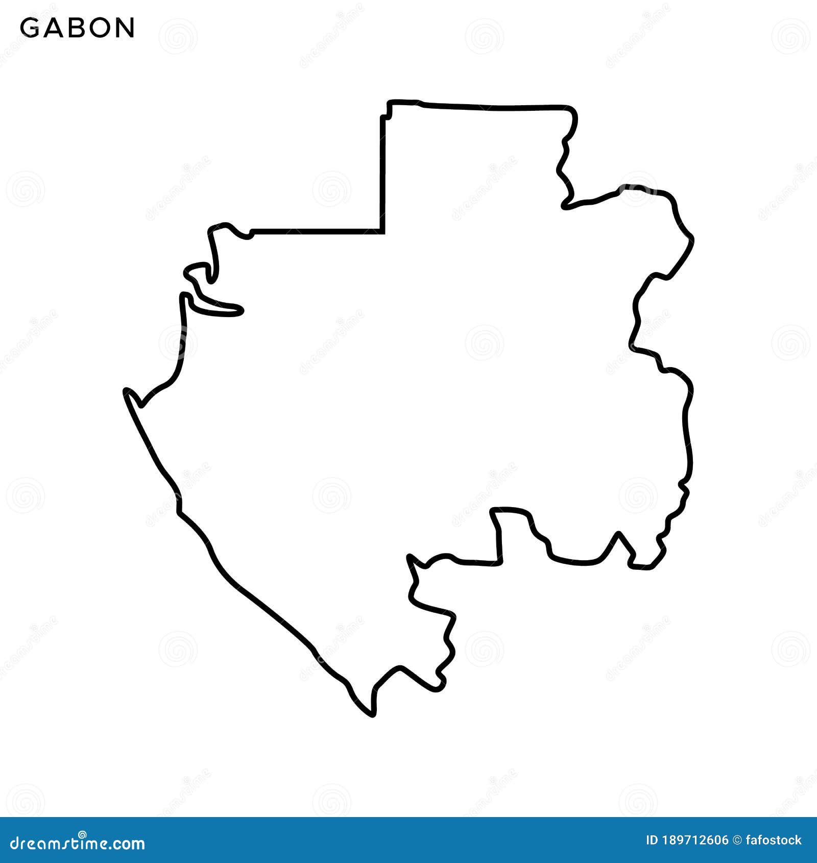 Outline Map of Gabon Vector Design Template. Editable Stroke Stock ...