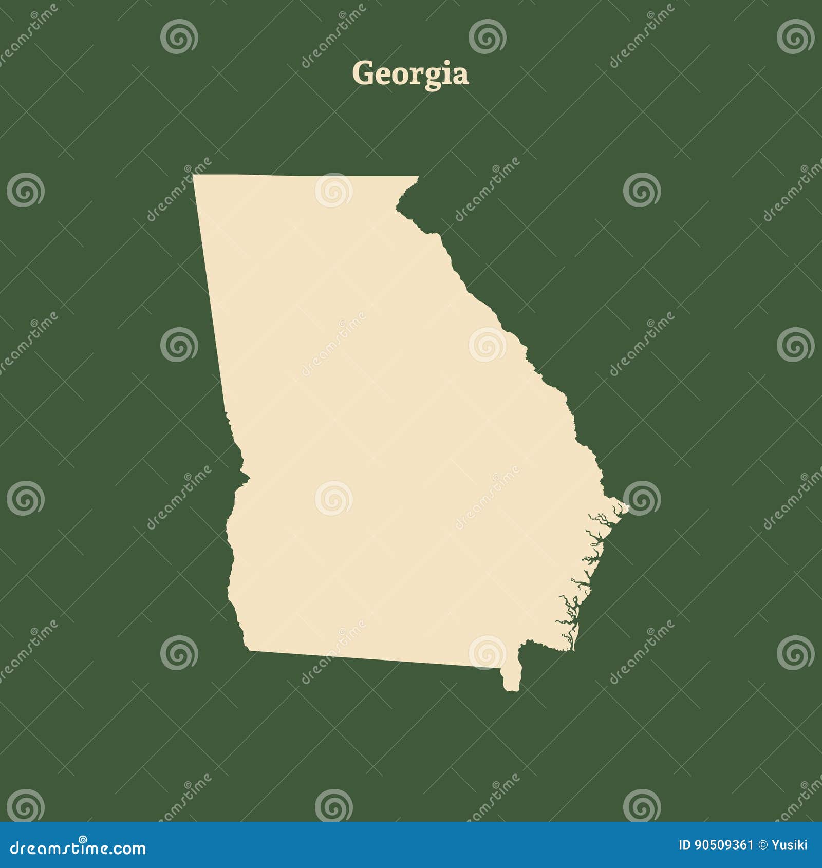 Outline Map of Georgia. Illustration. Stock Illustration - Illustration ...