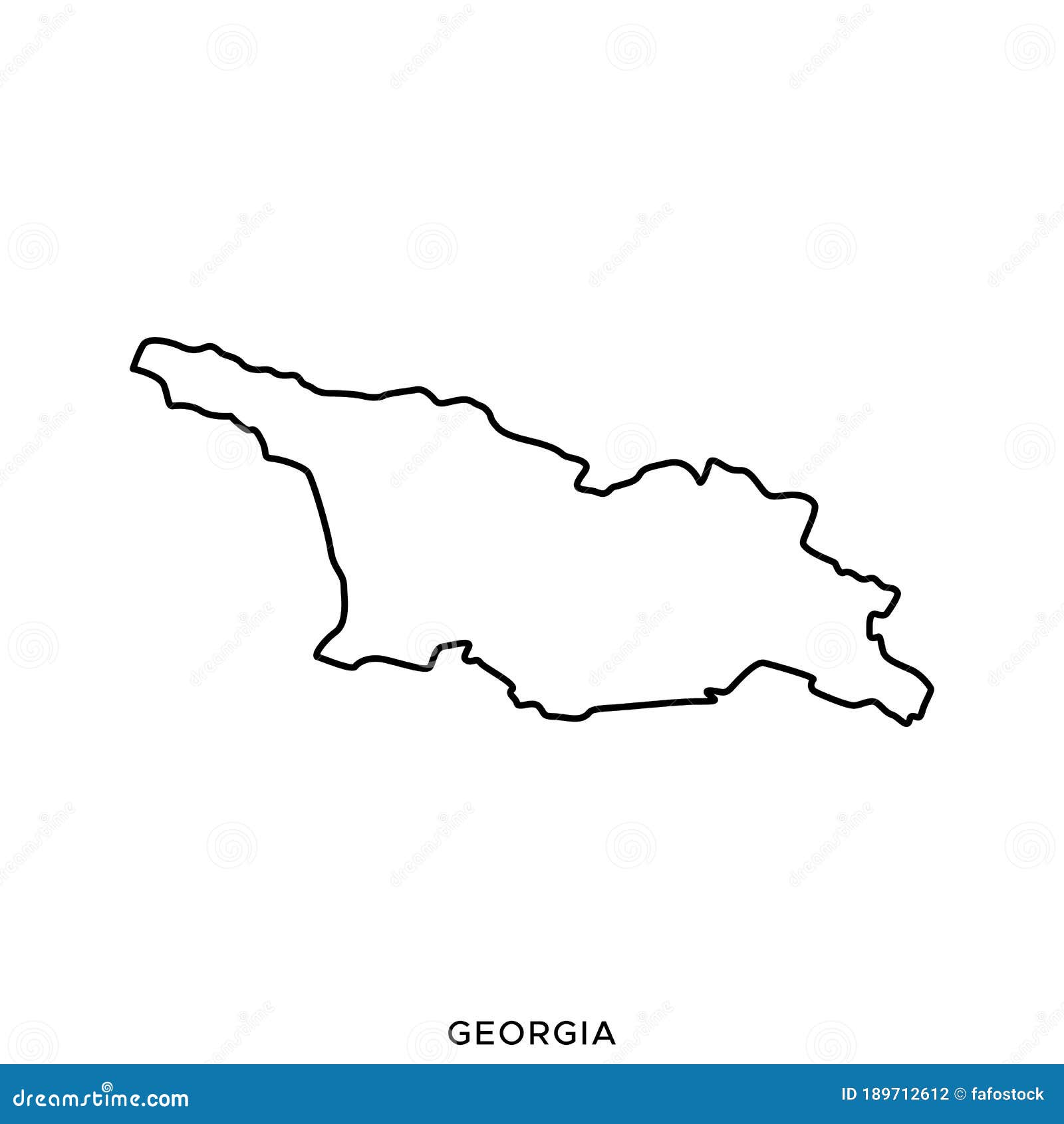 Outline Map of Georgia Vector Design Template. Editable Stroke Stock ...