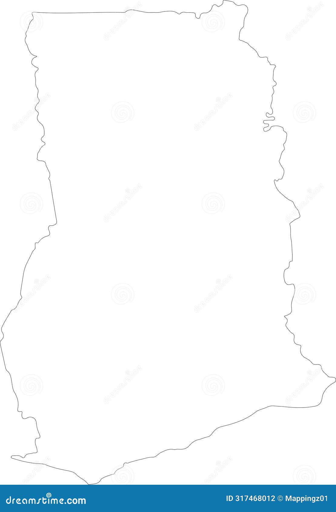 Ghana Outline Map Royalty-Free Stock Photo | CartoonDealer.com #4379085