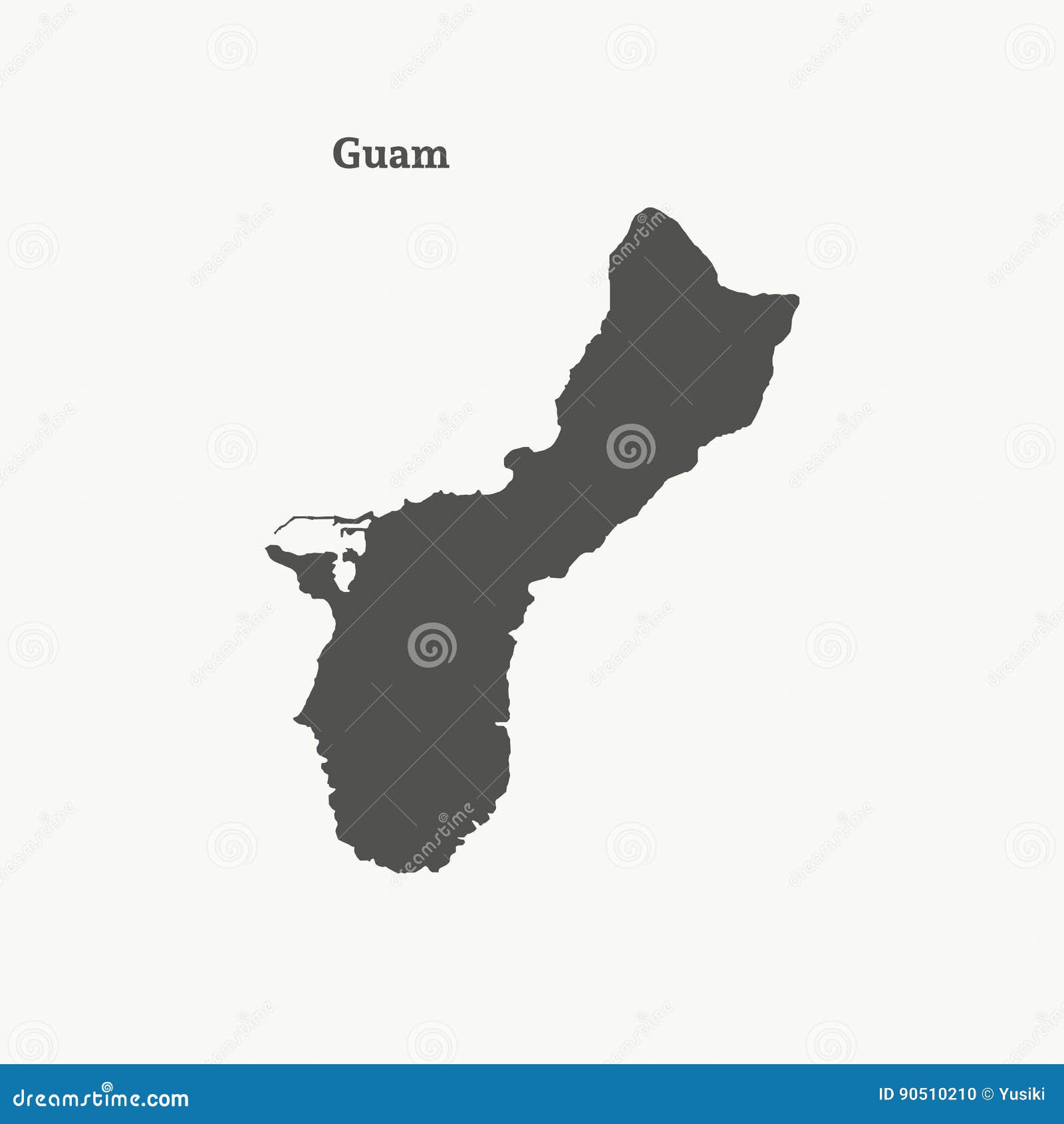 Blank Map Of Guam. High Quality Map Of Guam With Provinces On ...