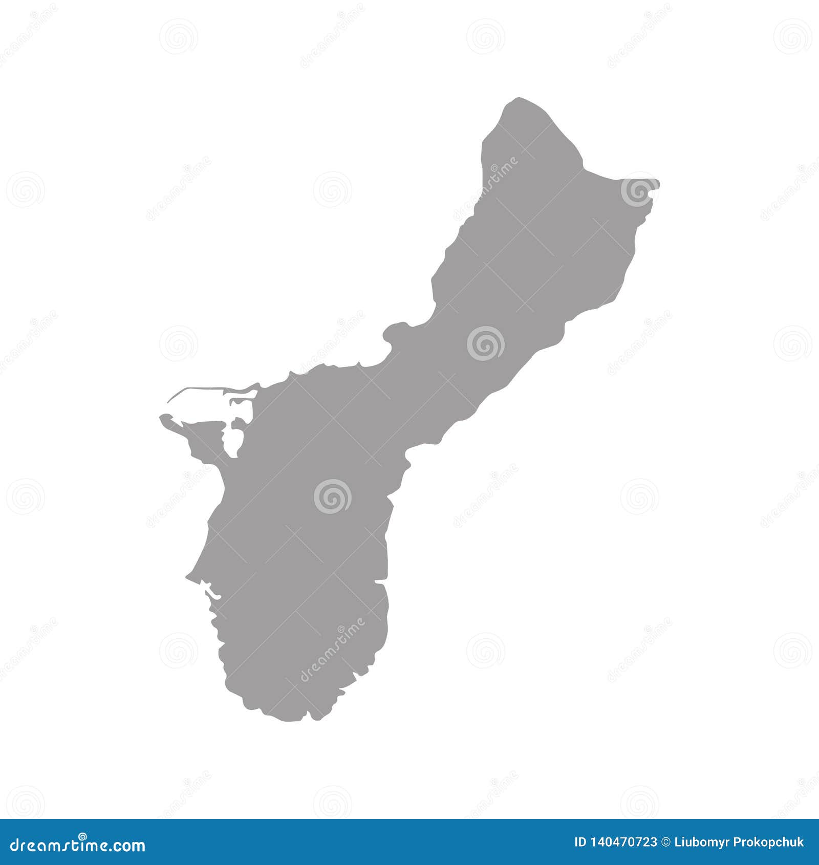 Outline Map of Guam. Isolated Stock Vector - Illustration of island ...