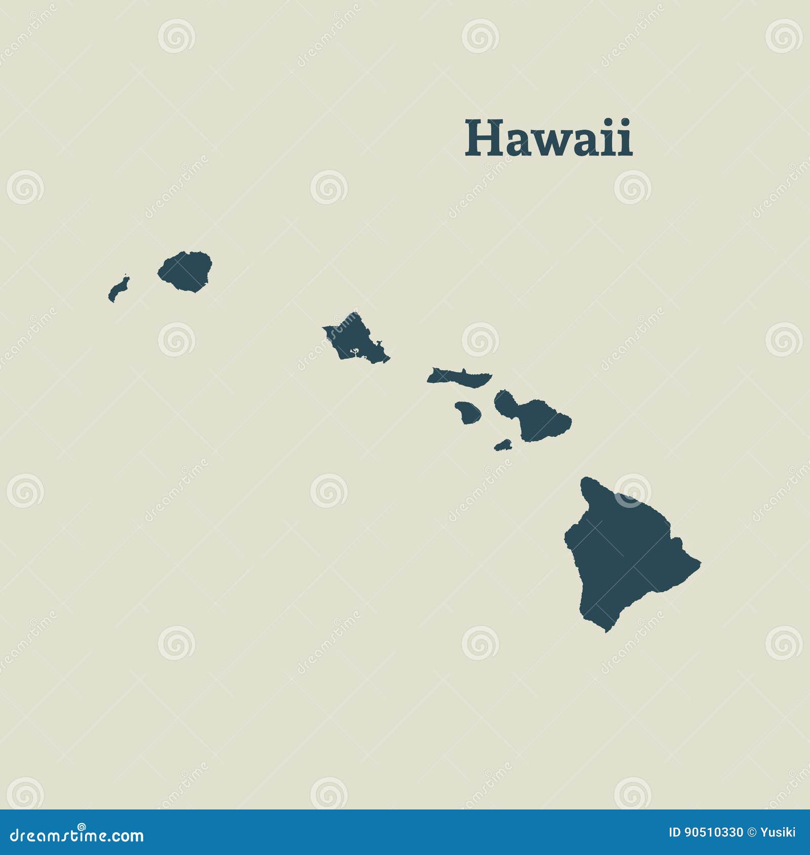 Outline Map of Hawaii. Illustration. Stock Illustration - Illustration ...