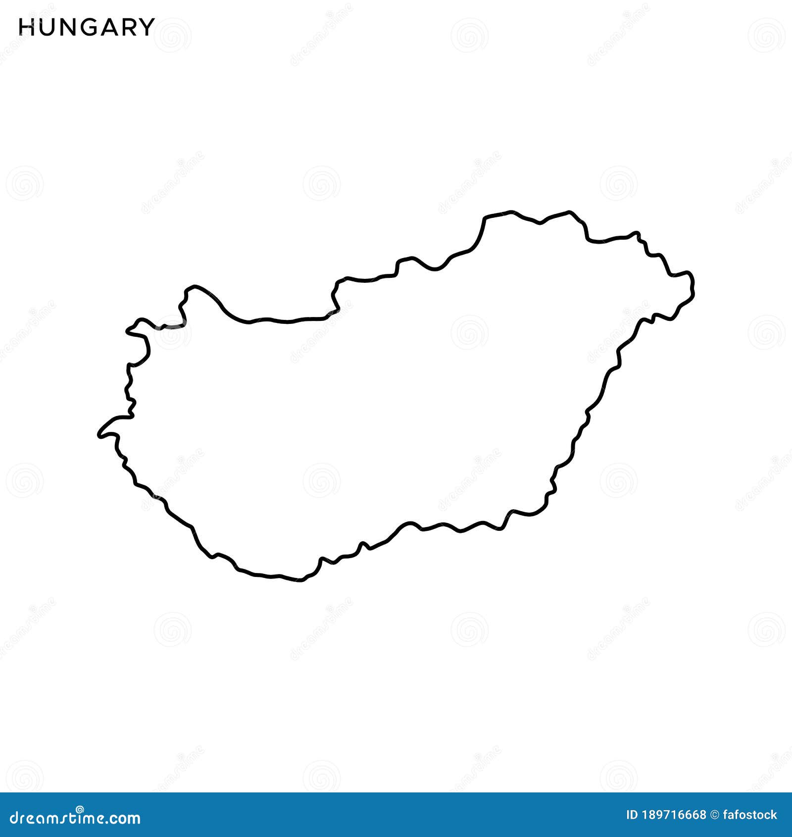Outline Map of Hungary Vector Design Template. Editable Stroke Stock ...