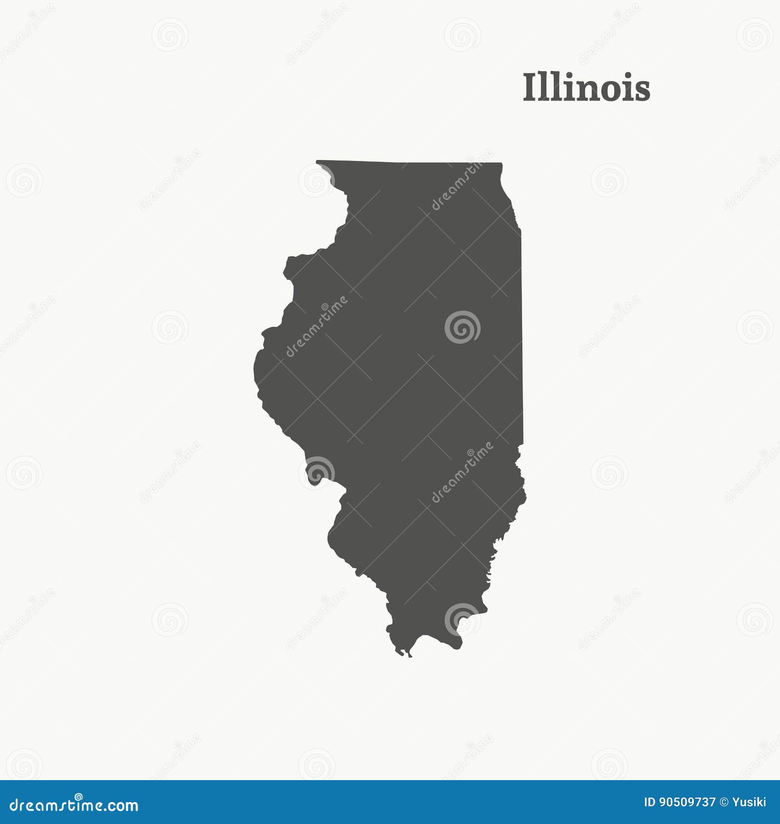 Outline Map of Illinois. Illustration. Stock Illustration ...