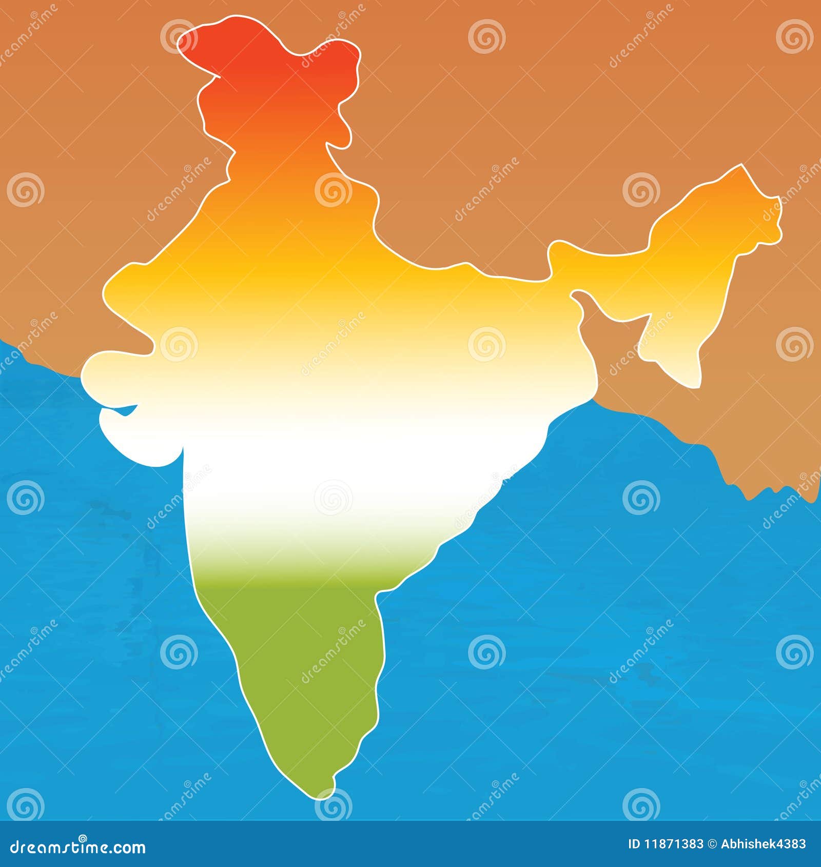 Outline map of india stock illustration. Illustration of india - 11871383