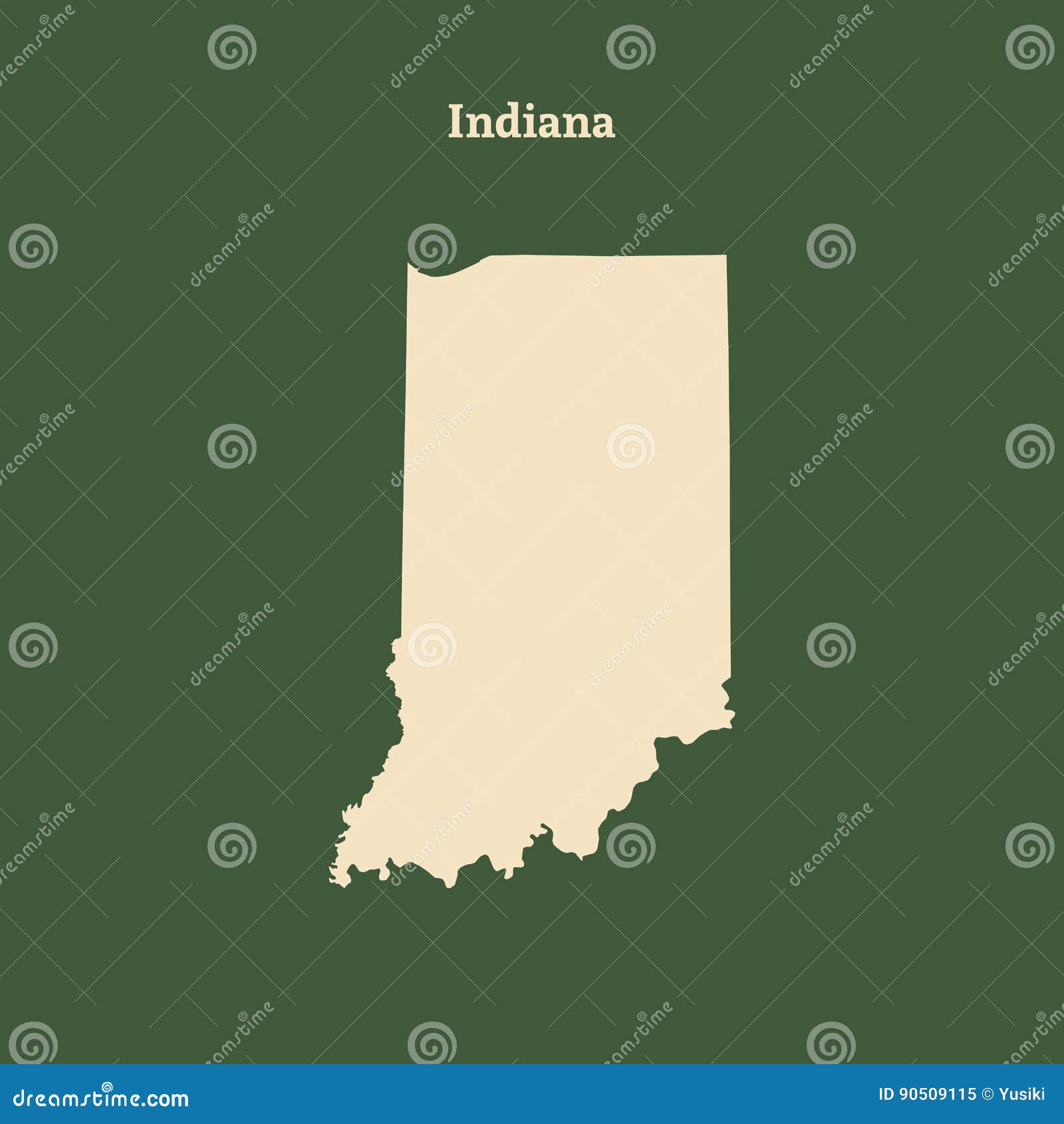 Outline Map of Indiana. Illustration. Stock Illustration - Illustration ...