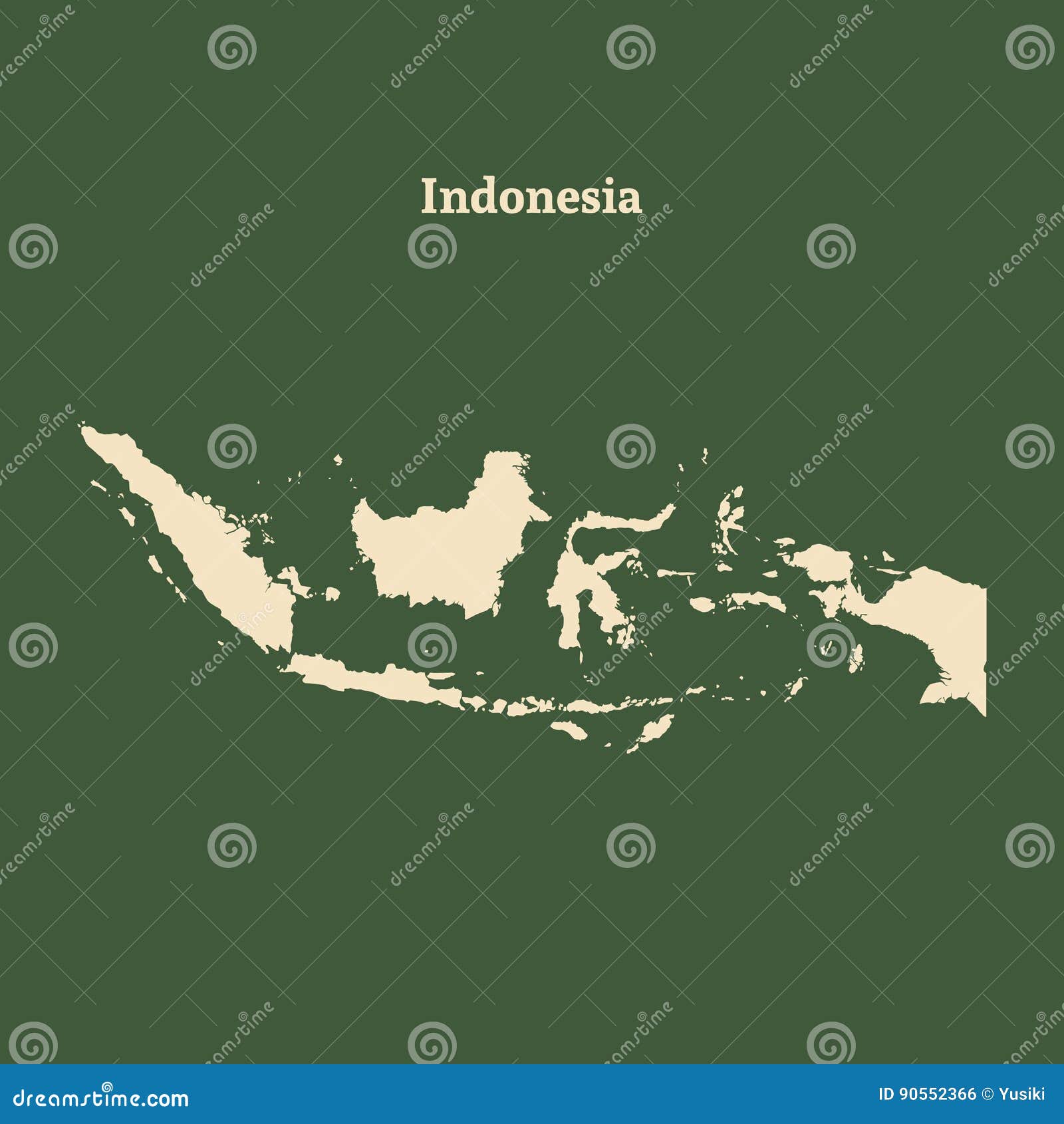 Outline Map of Indonesia. Illustration. Stock Illustration ...