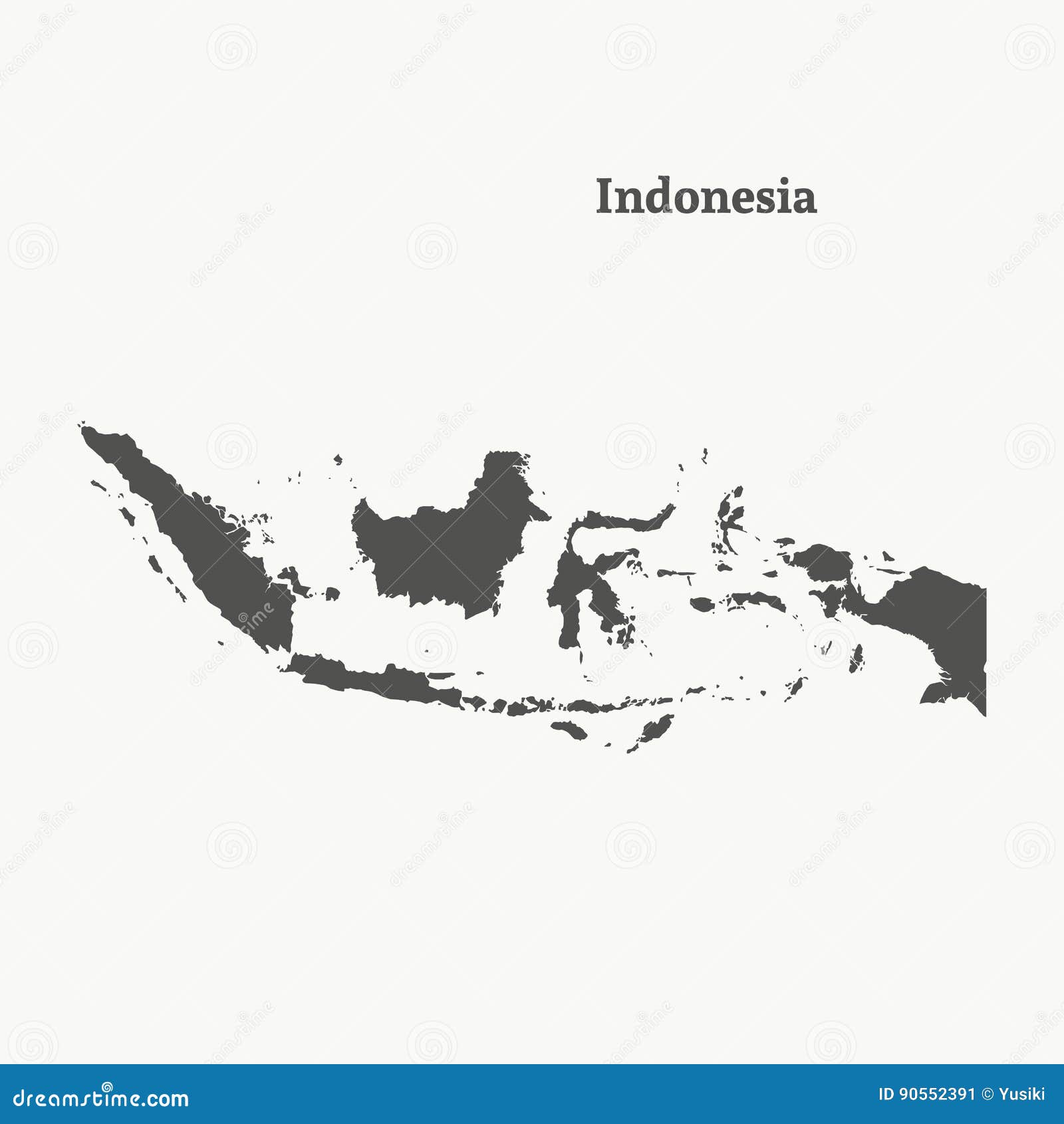 Outline Map of Indonesia. Illustration. Stock Illustration ...