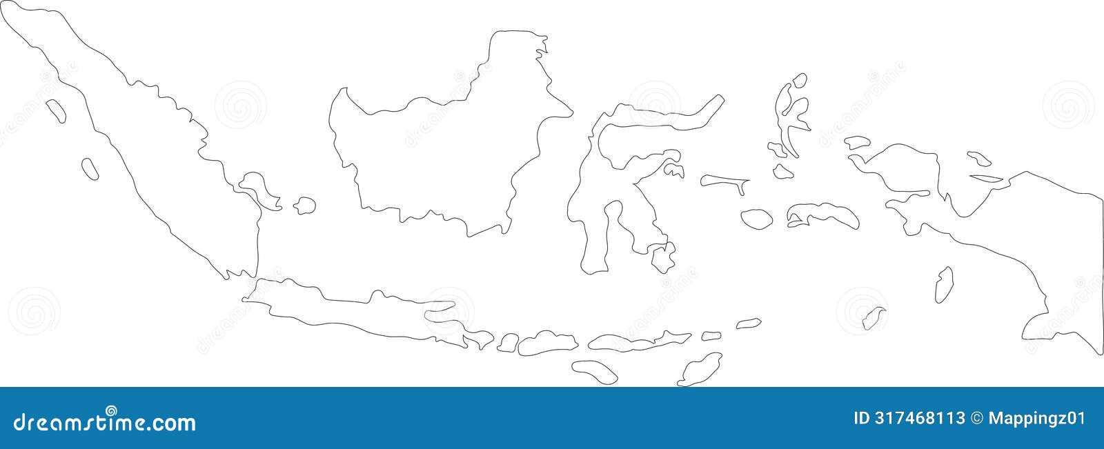 Indonesia outline map stock illustration. Illustration of territory ...