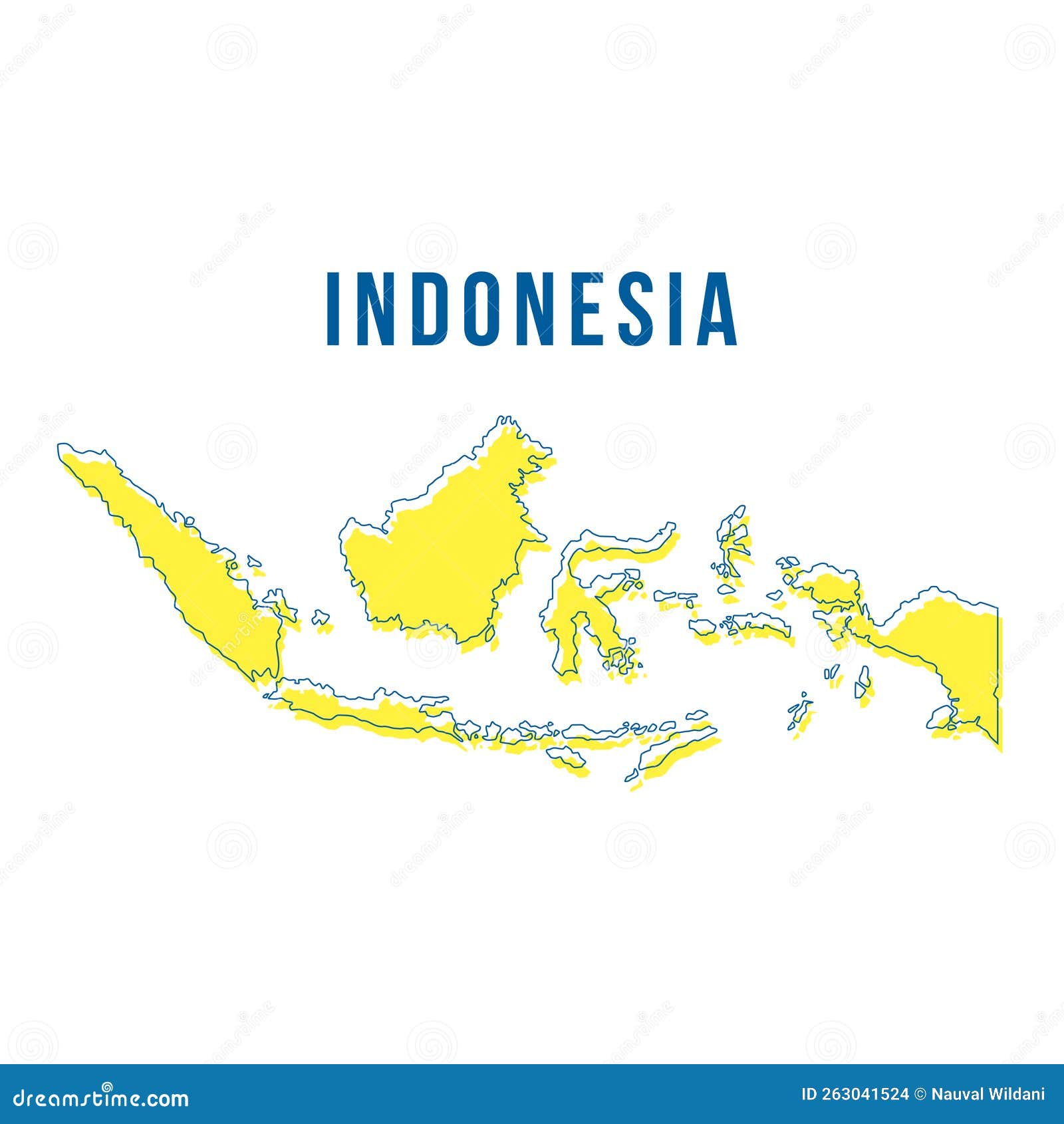 Outline Map of Indonesia Vector Design Template Stock Vector ...