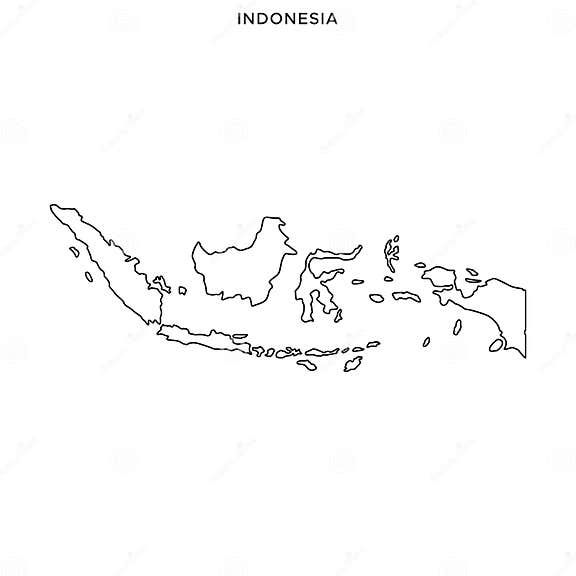 Outline Map of Indonesia Vector Design Template. Editable Stroke Stock ...