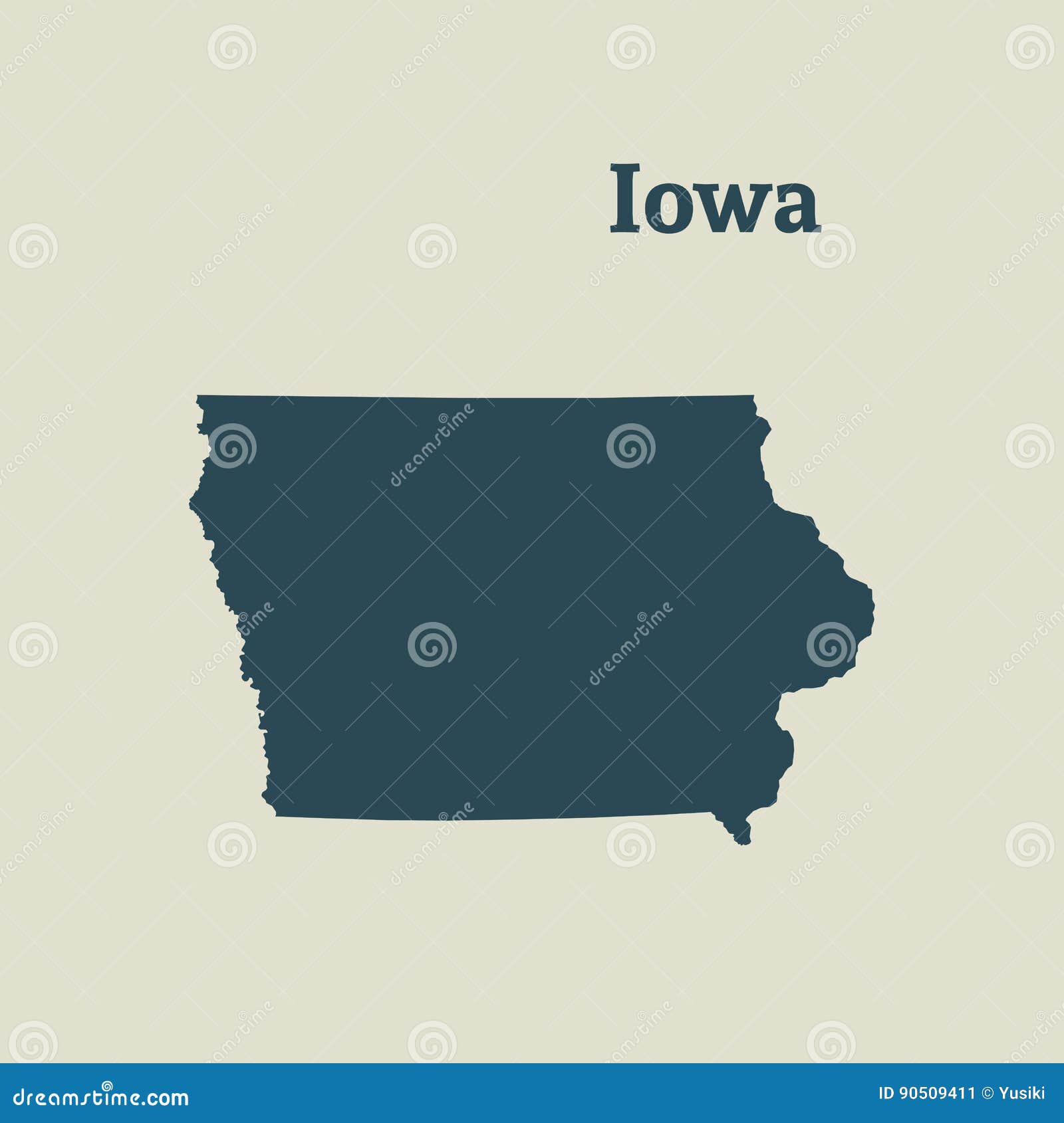 Outline Map of Iowa. Illustration. Stock Illustration - Illustration of ...