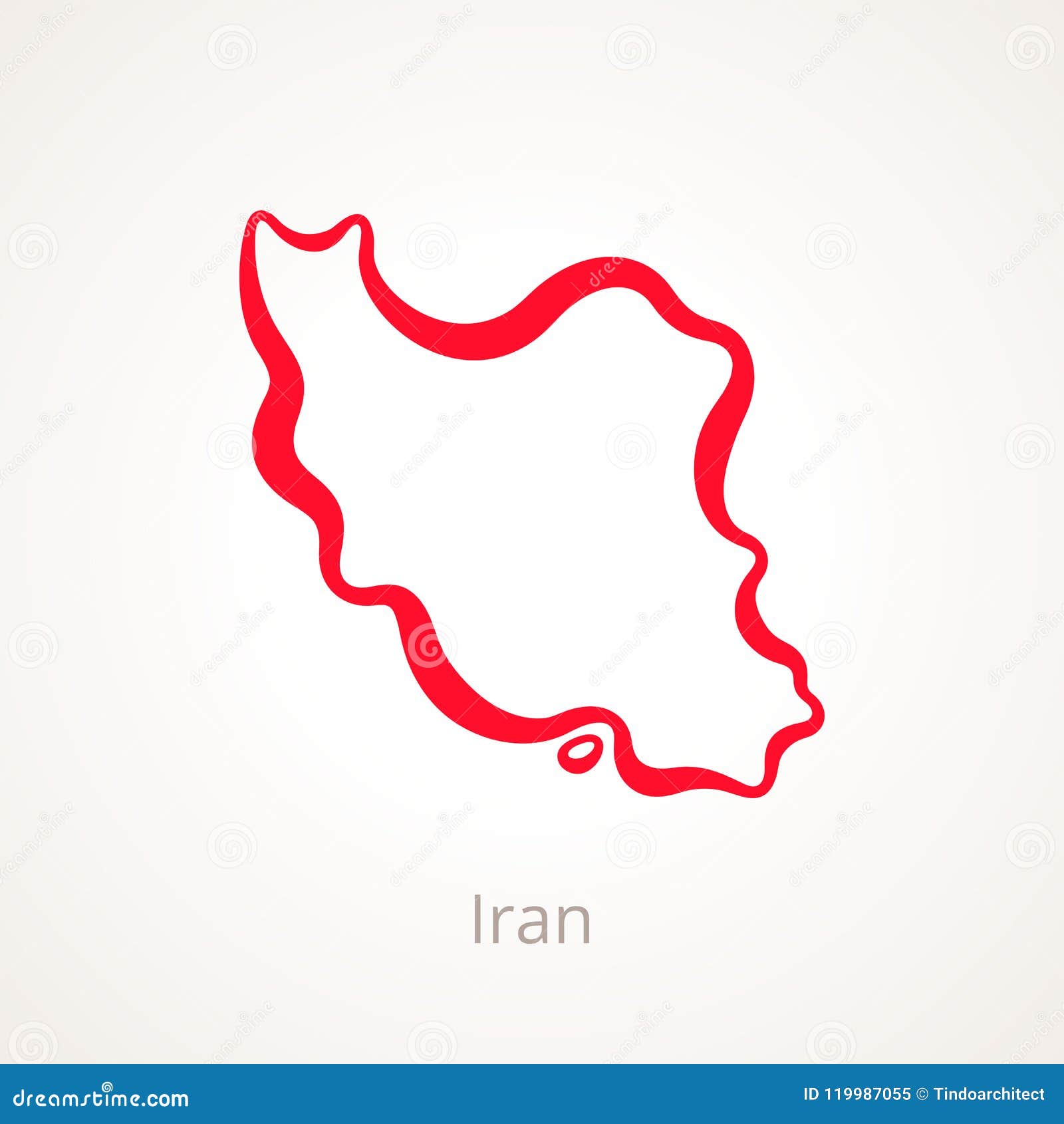Iran Outline Map Country Shape State Symbol National Borders Cartoon ...