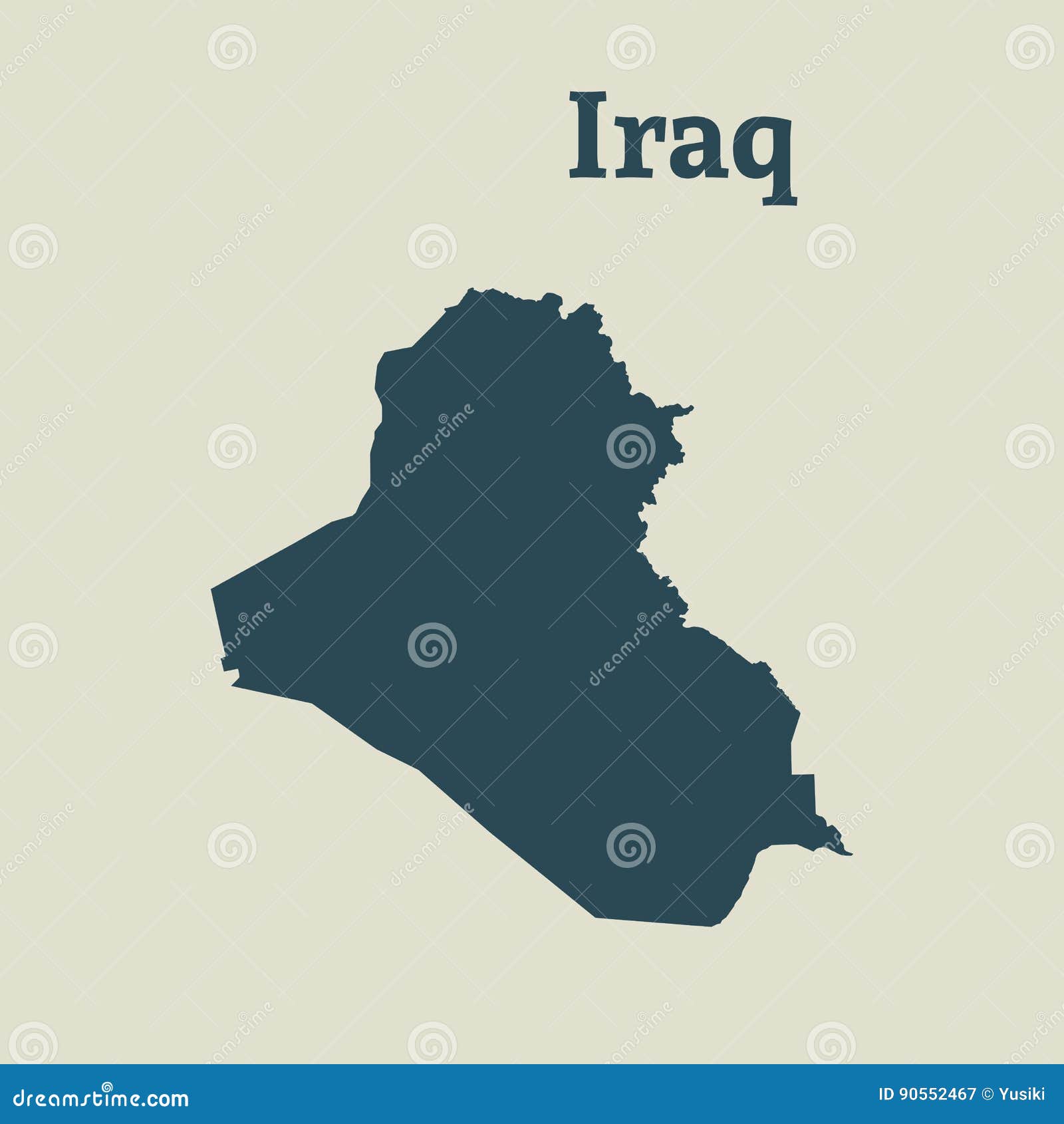 Outline Map of Iraq. Illustration. Stock Illustration - Illustration of ...