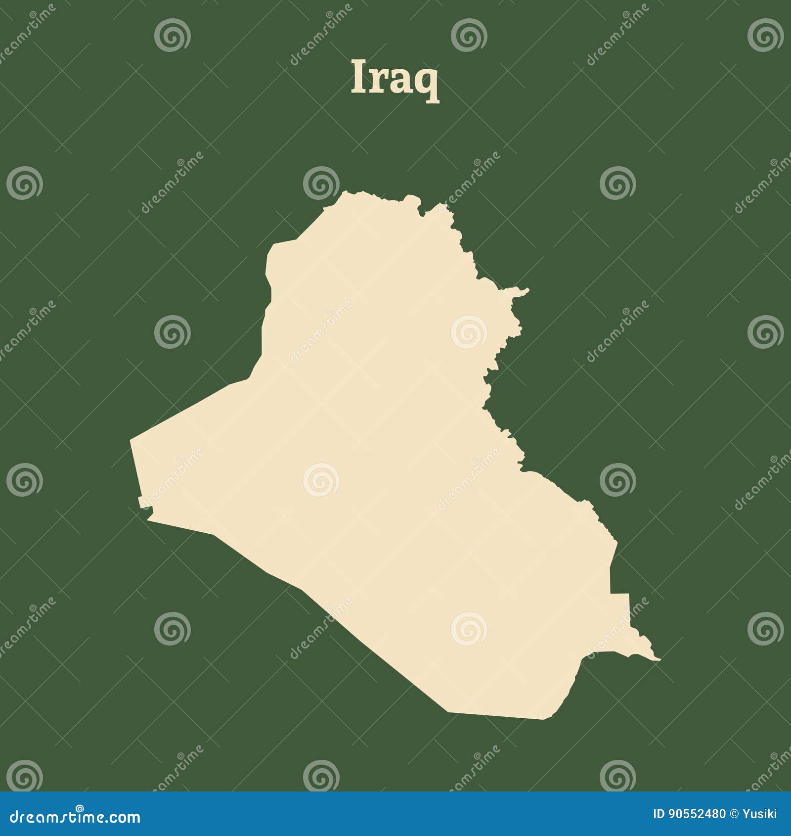 Outline Map Of Iraq With Governorates In Black Background Stock ...