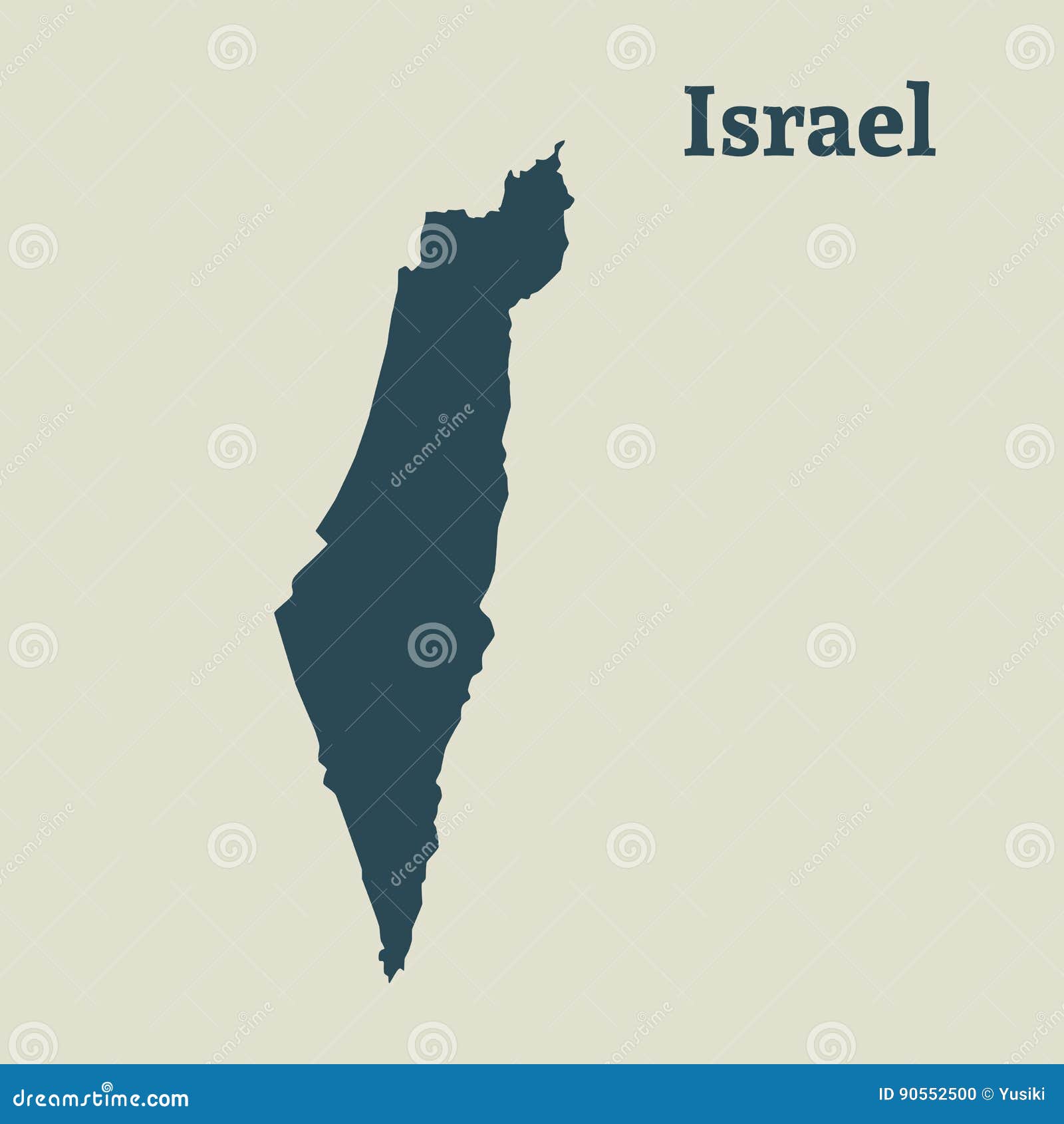Outline Map of Israel. Illustration. Stock Illustration - Illustration ...