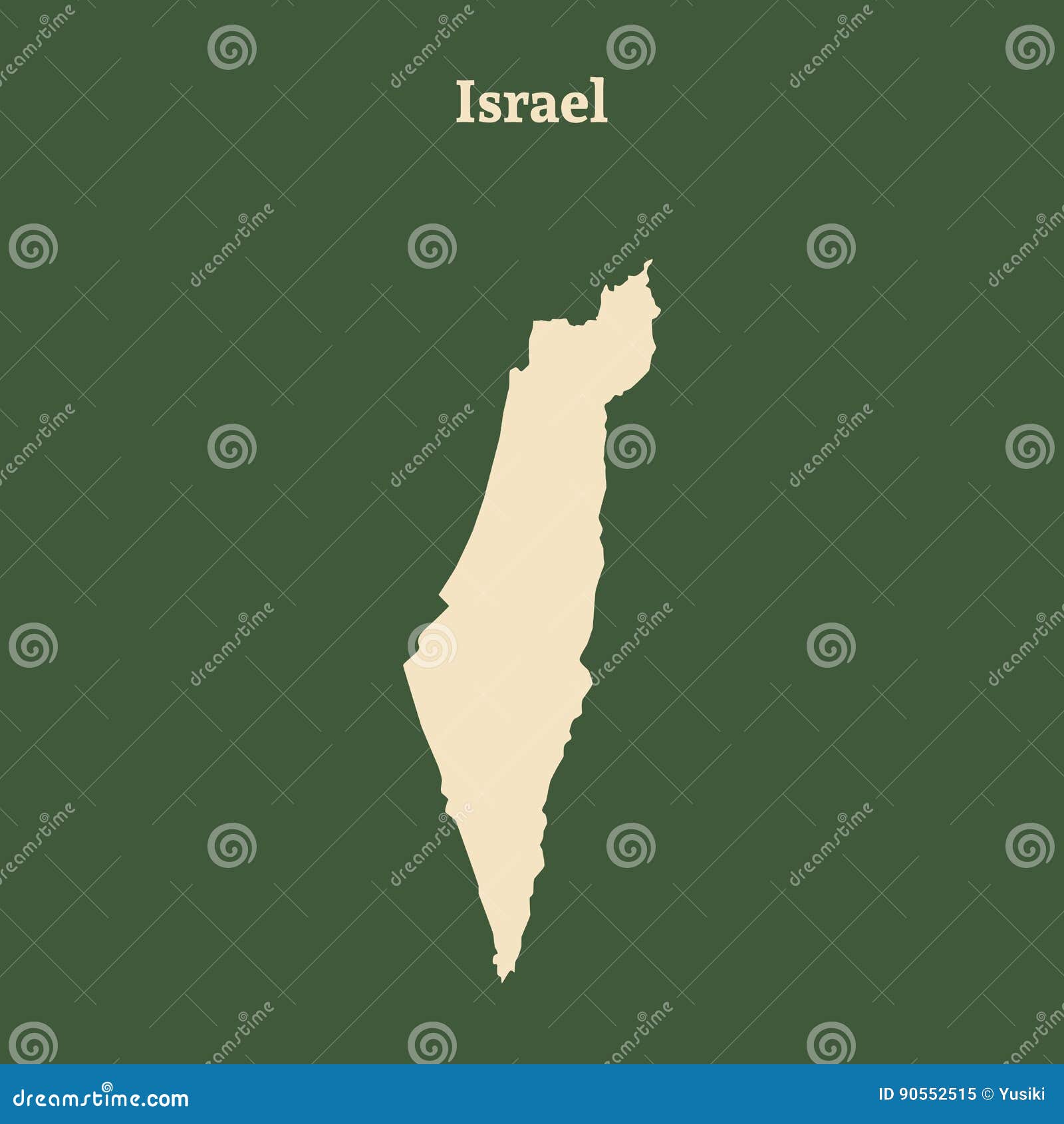 Outline Map Of Israel. Illustration. Royalty-Free Cartoon ...