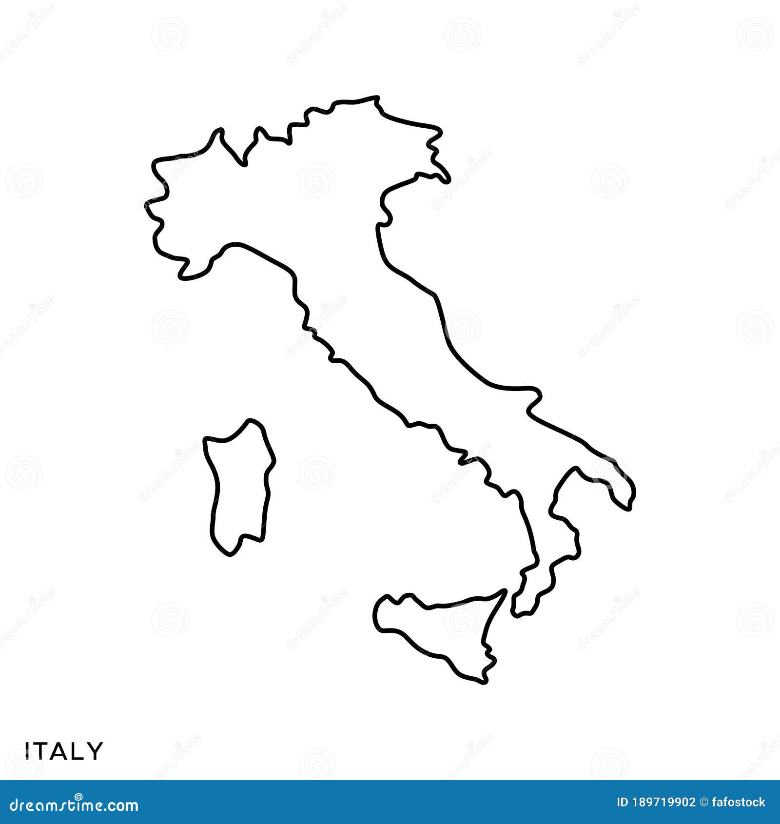 Italy Map Outline Vector