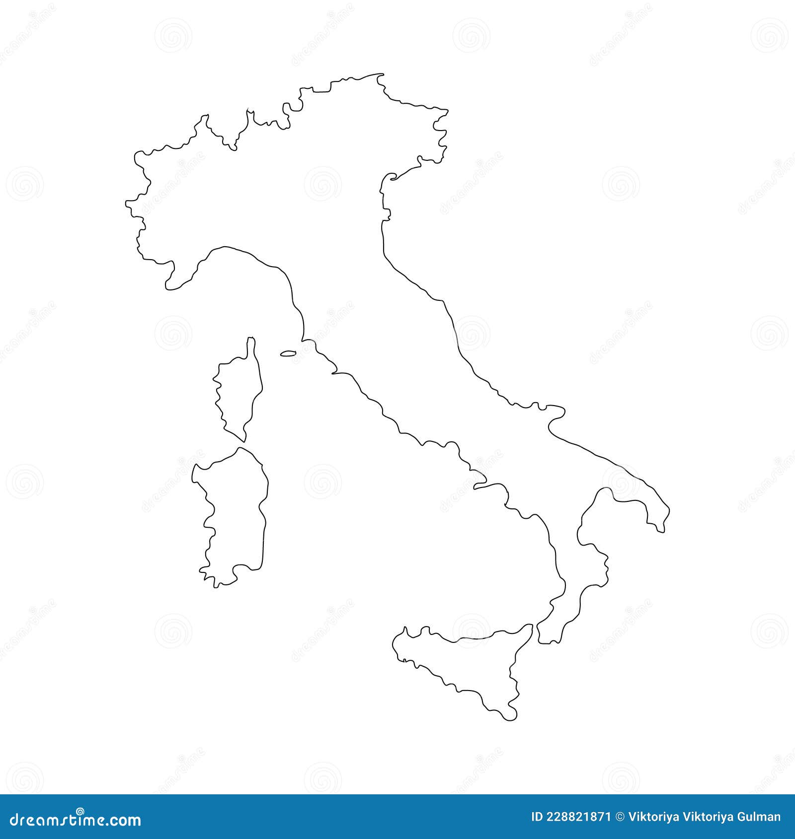 Outline Map of Italy Vector Design Template. Stock Vector ...