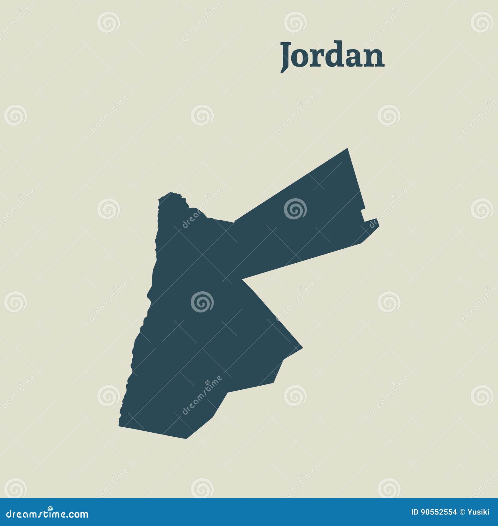 Outline Map of Jordan. Illustration. Stock Illustration - Illustration ...