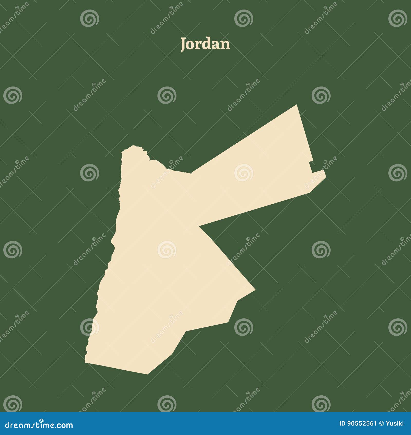 Outline Map of Jordan. Illustration. Stock Illustration - Illustration ...