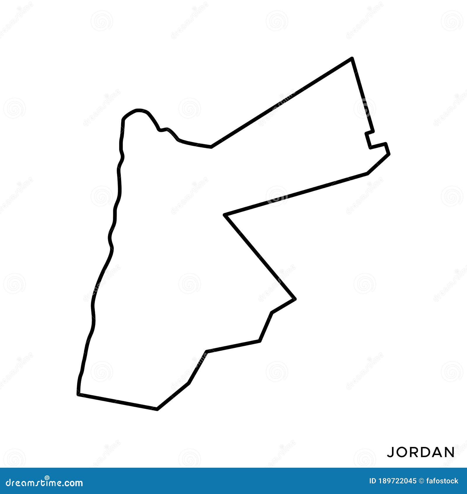 Outline Map of Jordan Vector Design Template. Editable Stroke Stock ...