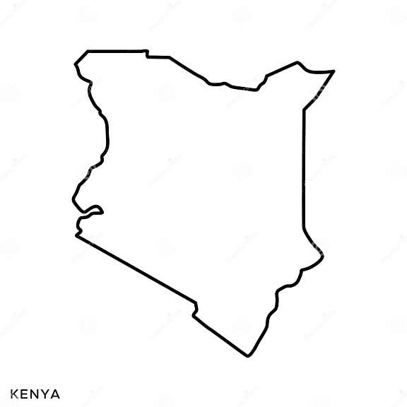 Outline Map of Kenya Vector Design Template. Editable Stroke Stock ...