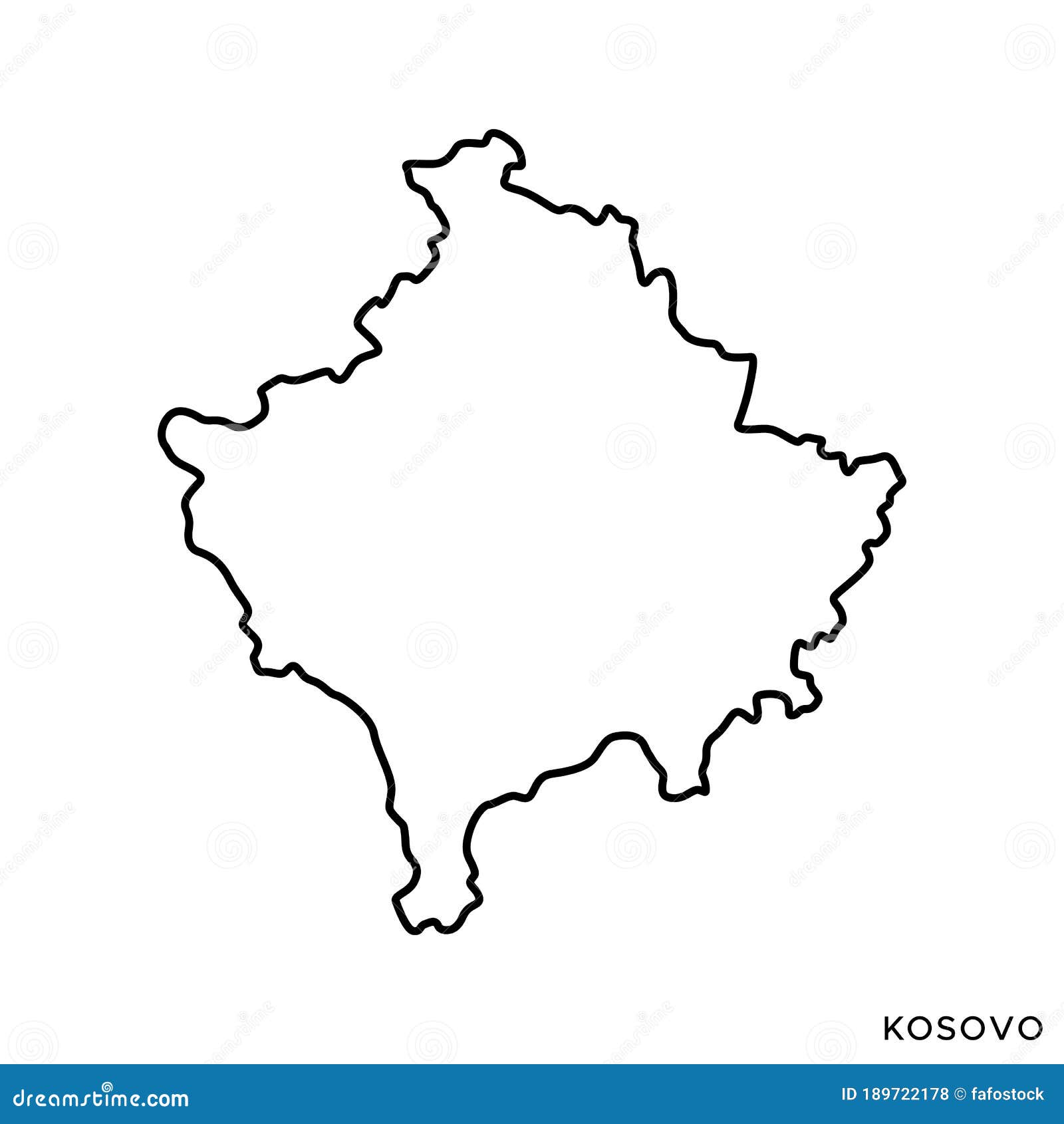 Outline Map Of Kosovo Vector Design Template Editable Stroke Stock