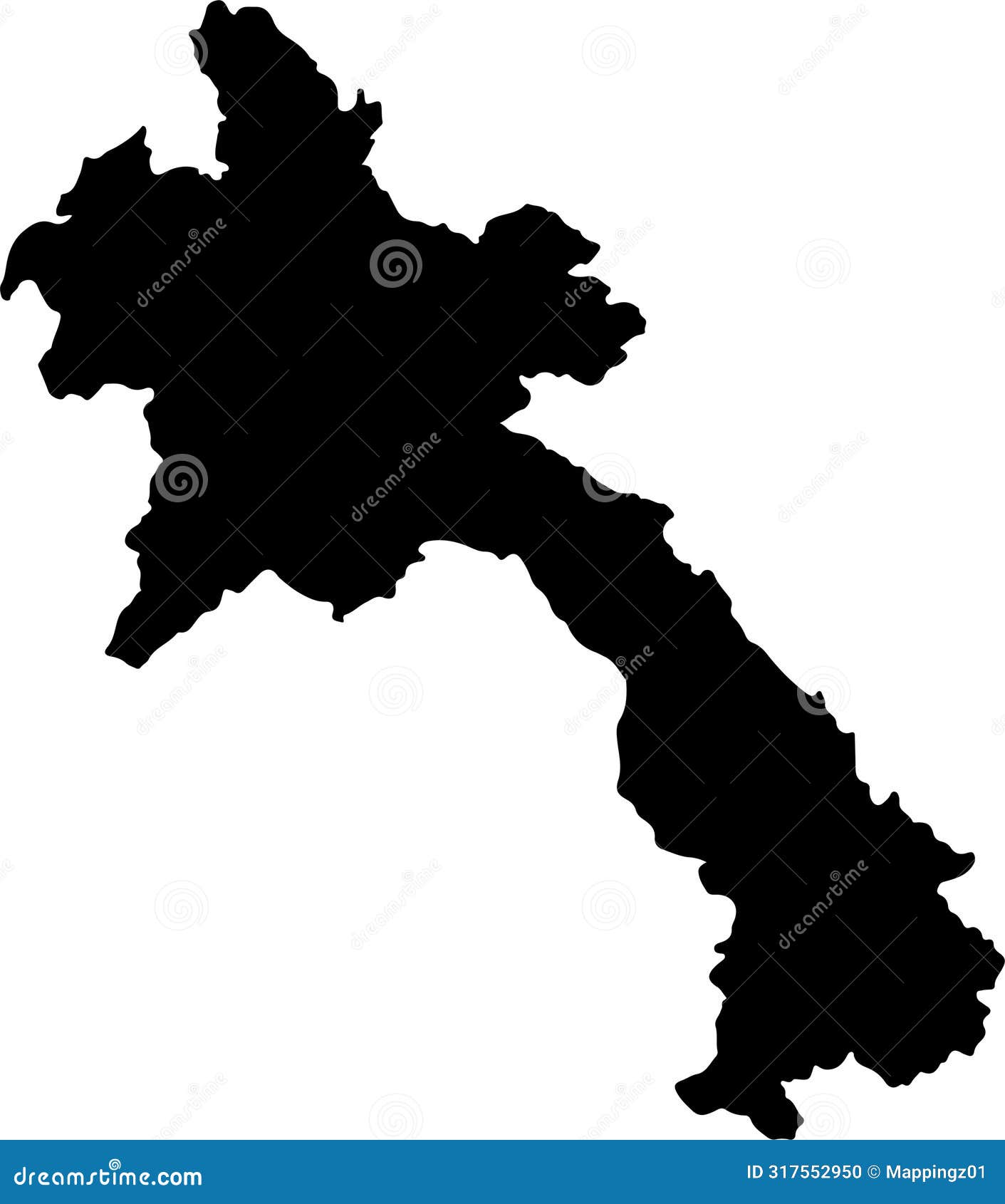 Laos Silhouette Map with Transparent Background Stock Vector ...