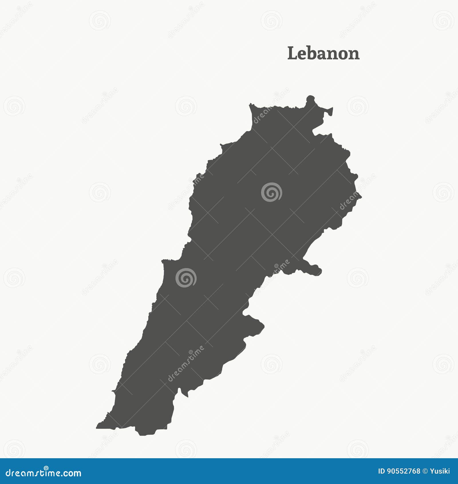 Outline Map of Lebanon. Illustration. Stock Illustration - Illustration ...