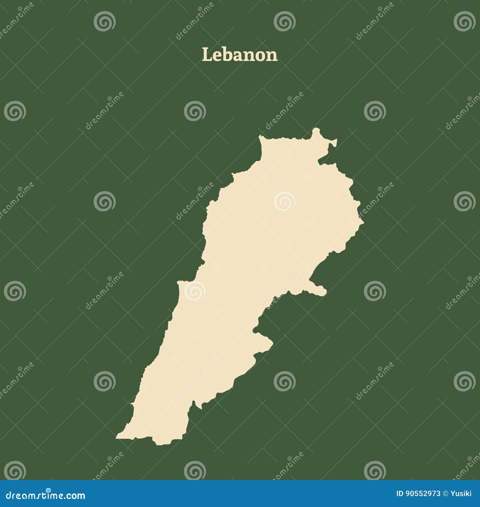 Outline Map of Lebanon. Illustration. Stock Illustration - Illustration ...
