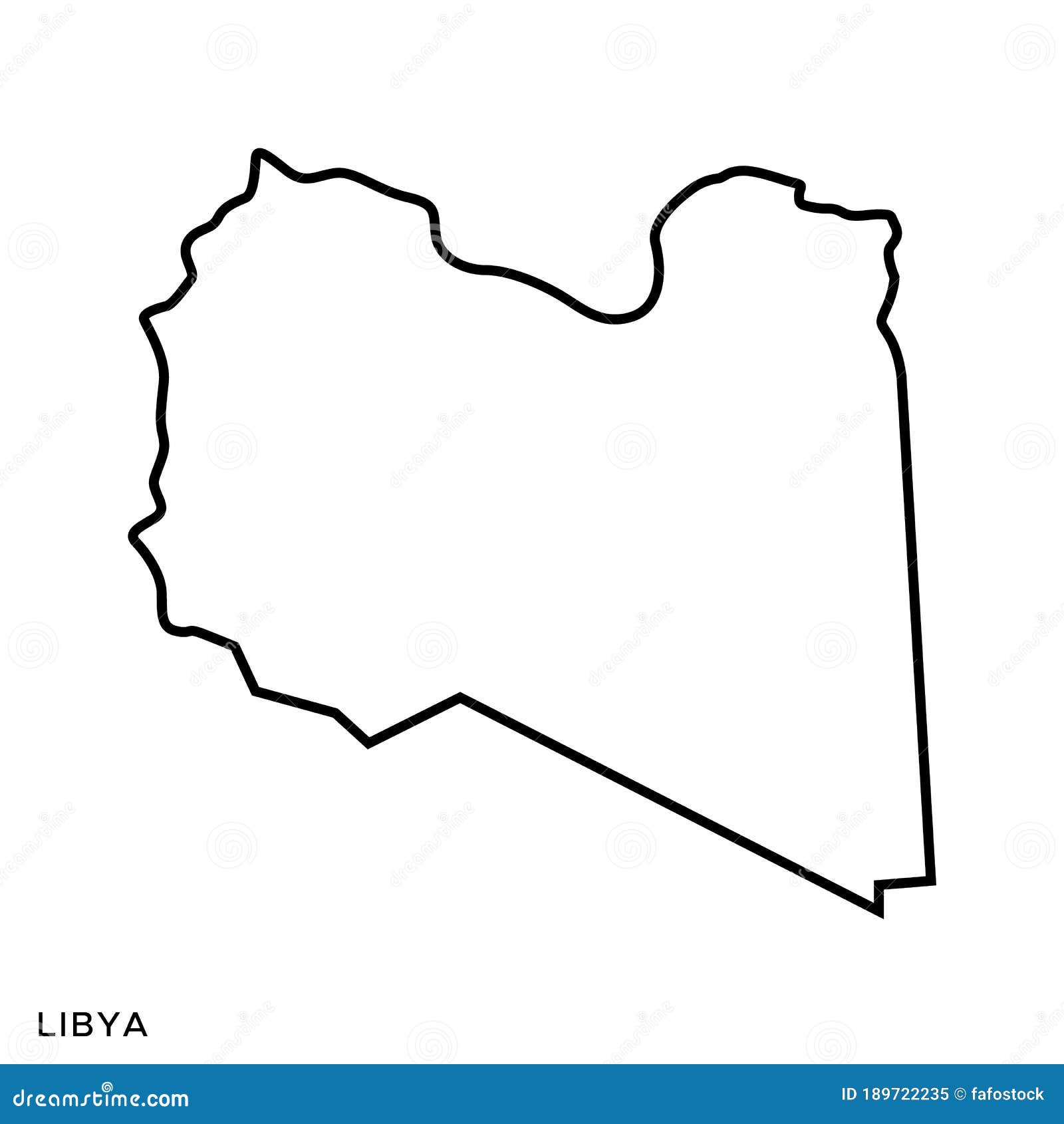 Libya Vector Map Isolated On White Background. High-Detailed Black ...