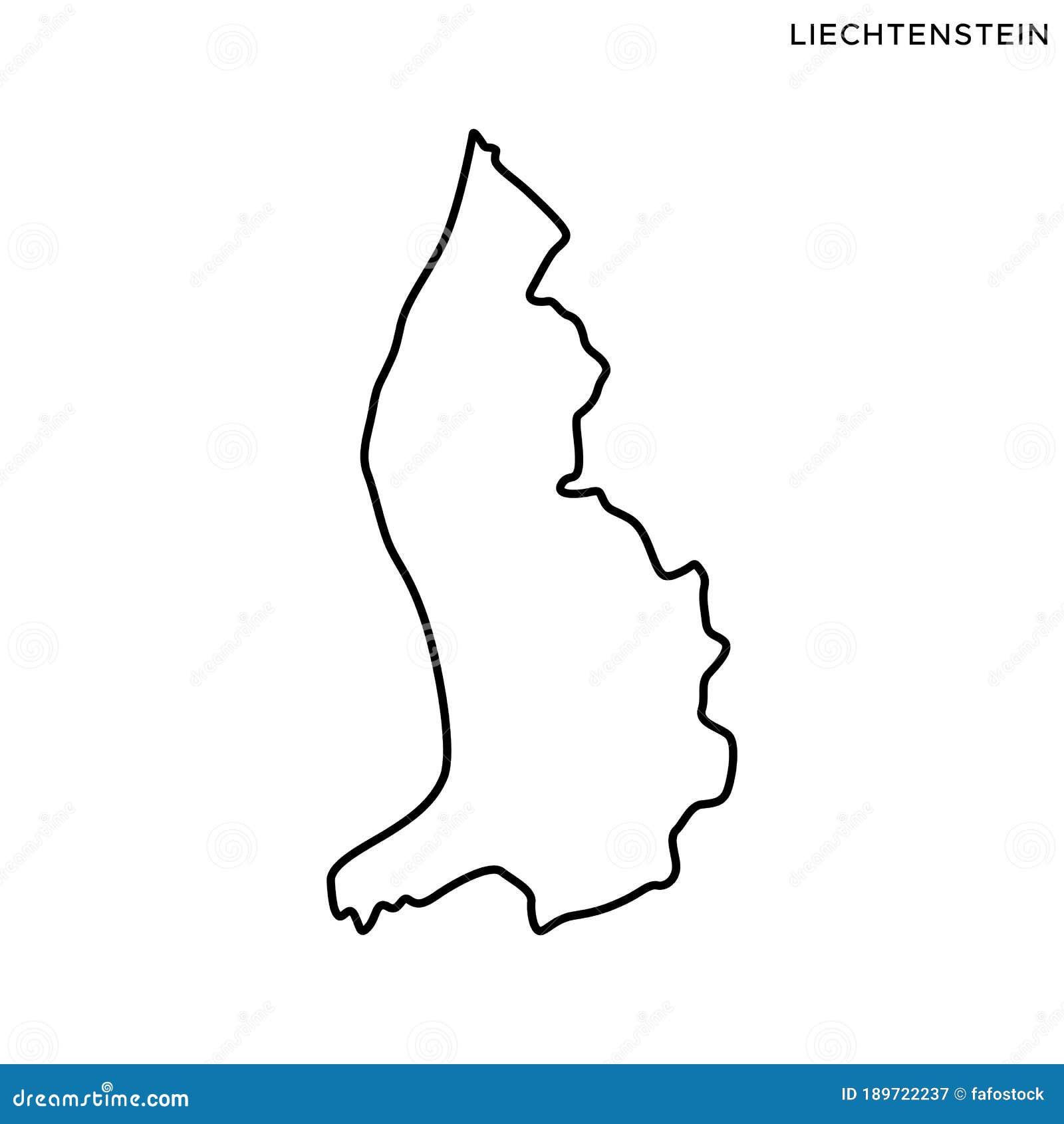 Outline Map of Liechtenstein Vector Design Template. Editable Stroke ...
