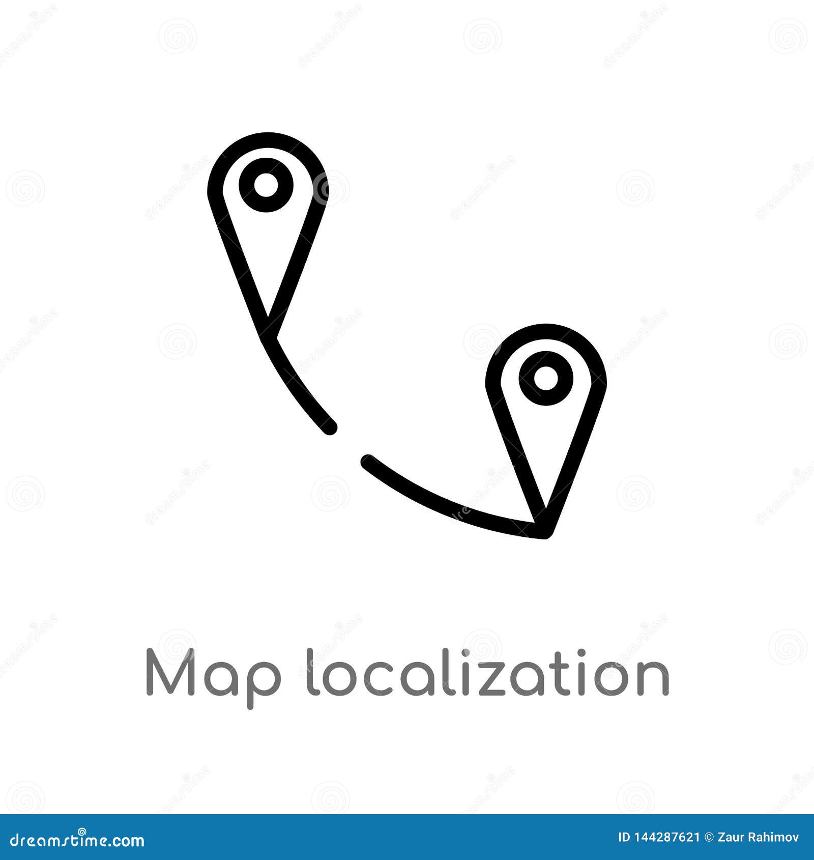 Outline Map Localization Vector Icon. Isolated Black Simple Line ... Outline Map Localization Vector Icon. Isolated Black Simple Line ...