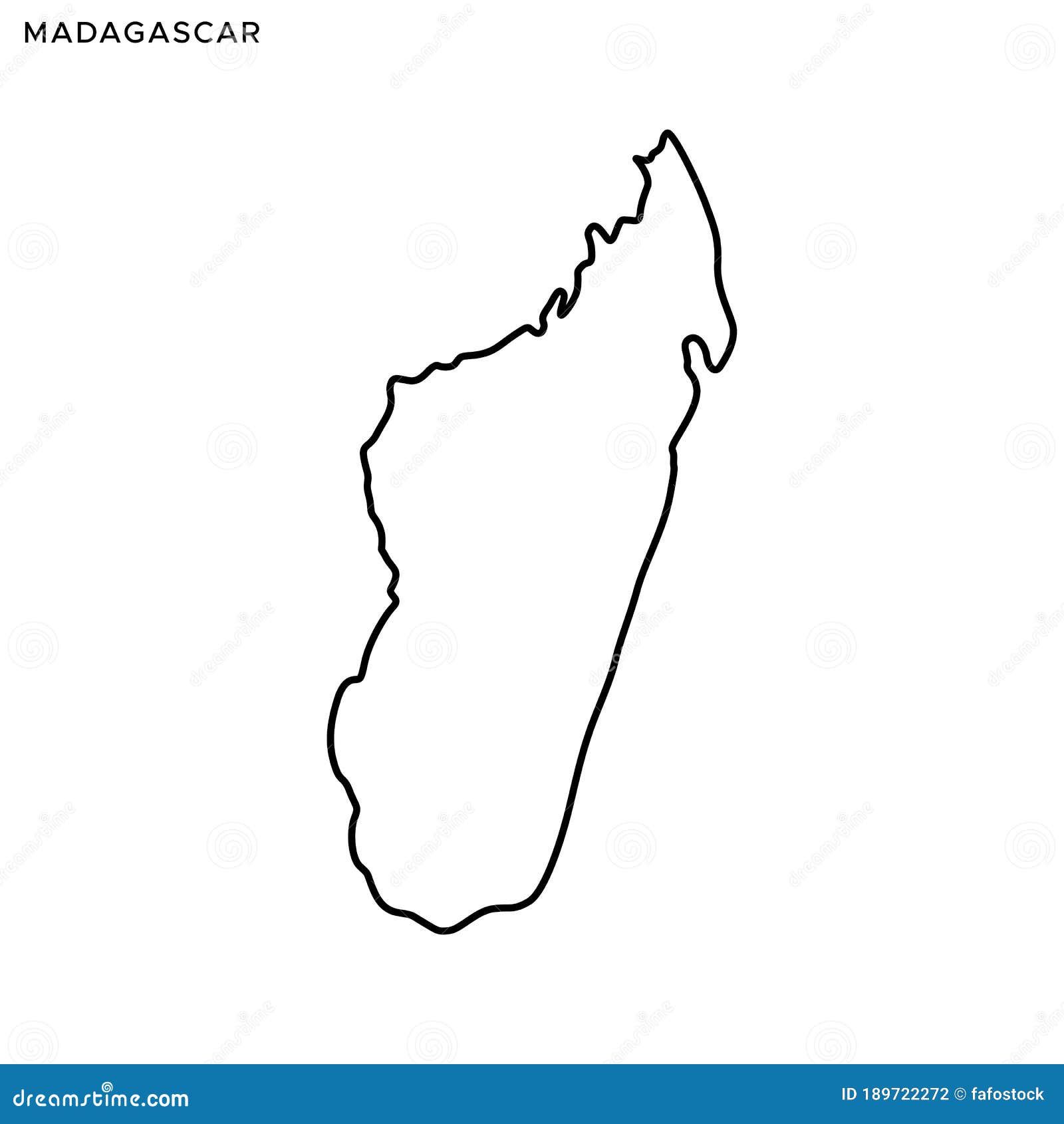 Outline Map of Madagascar Vector Design Template. Editable Stroke Stock ...