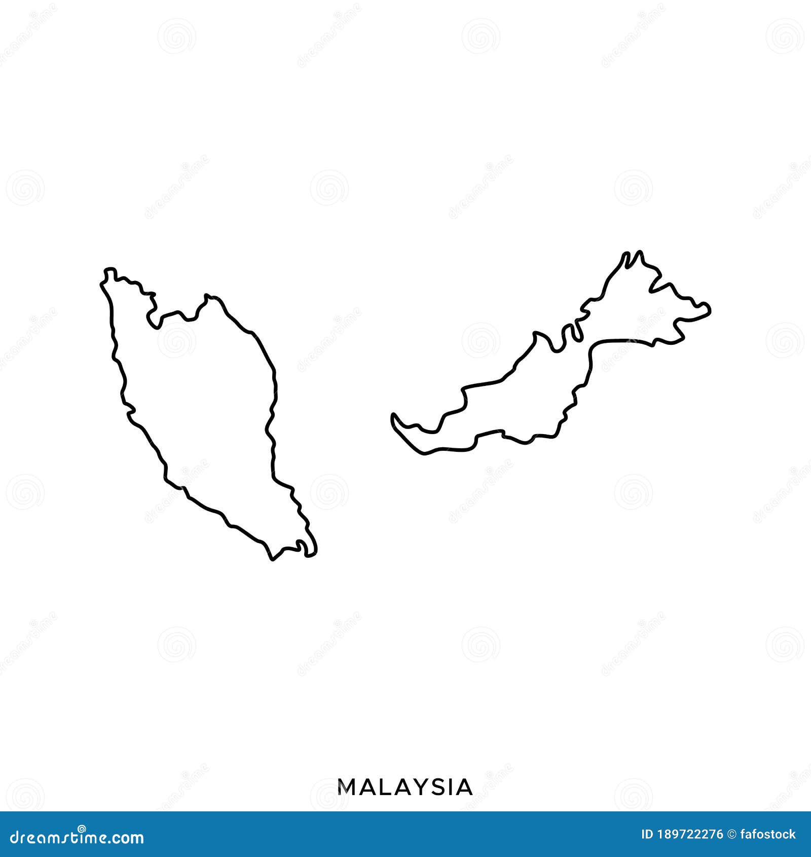 Outline Map Of Malaysia Vector Design Template. Editable Stroke ...