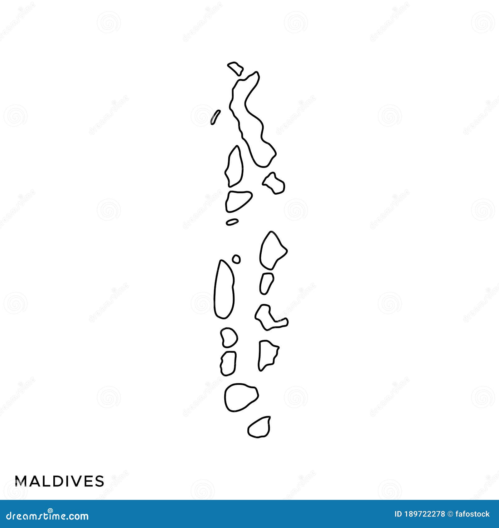 Maldives Vector Map Isolated On White Background. High-Detailed Black ...