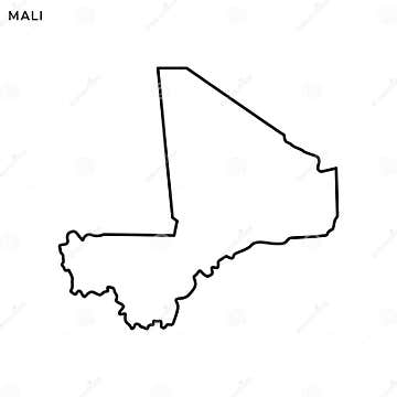 Outline Map of Mali Vector Design Template. Editable Stroke Stock ...