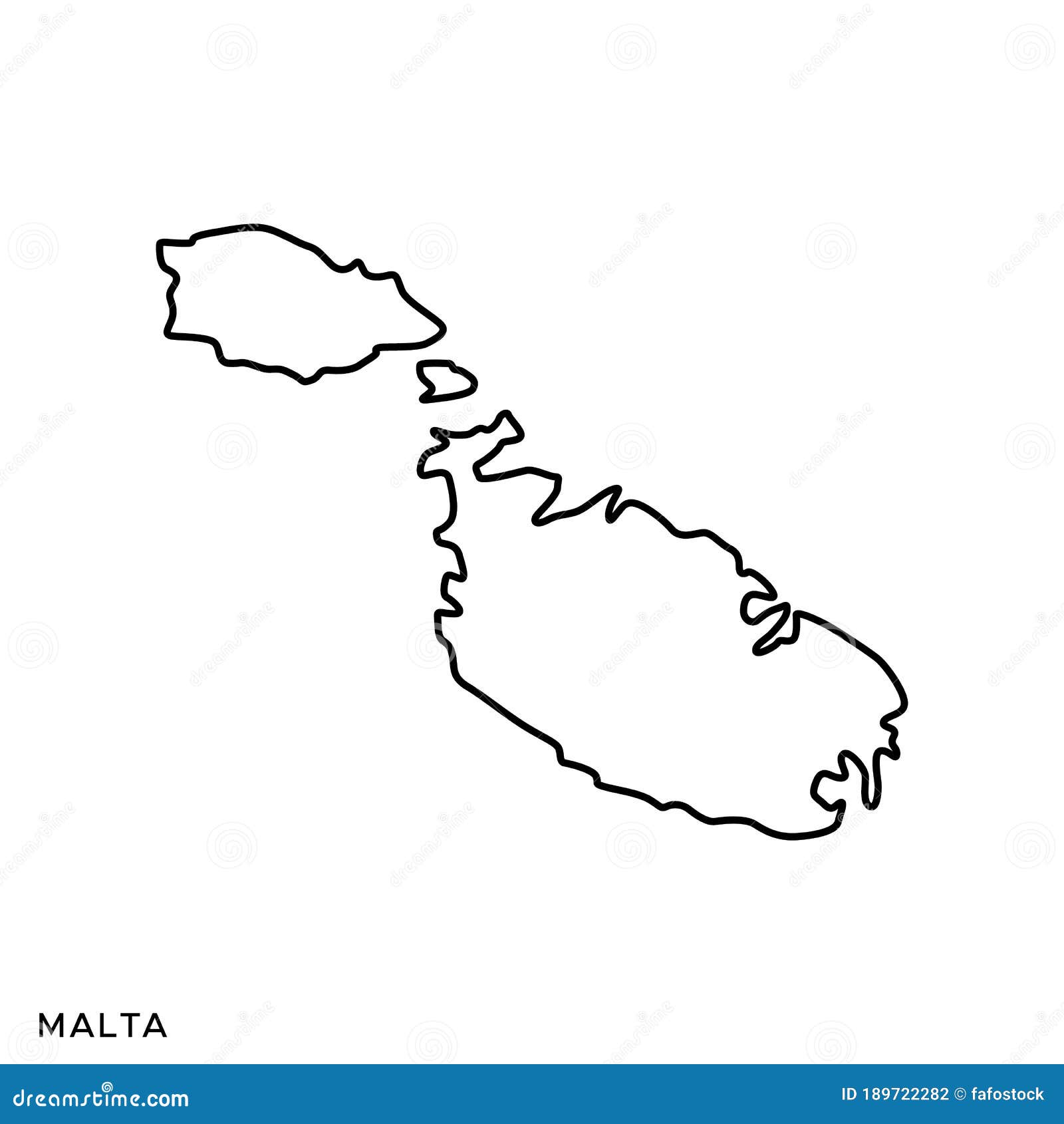 Outline Map of Malta Vector Design Template. Editable Stroke Stock ...
