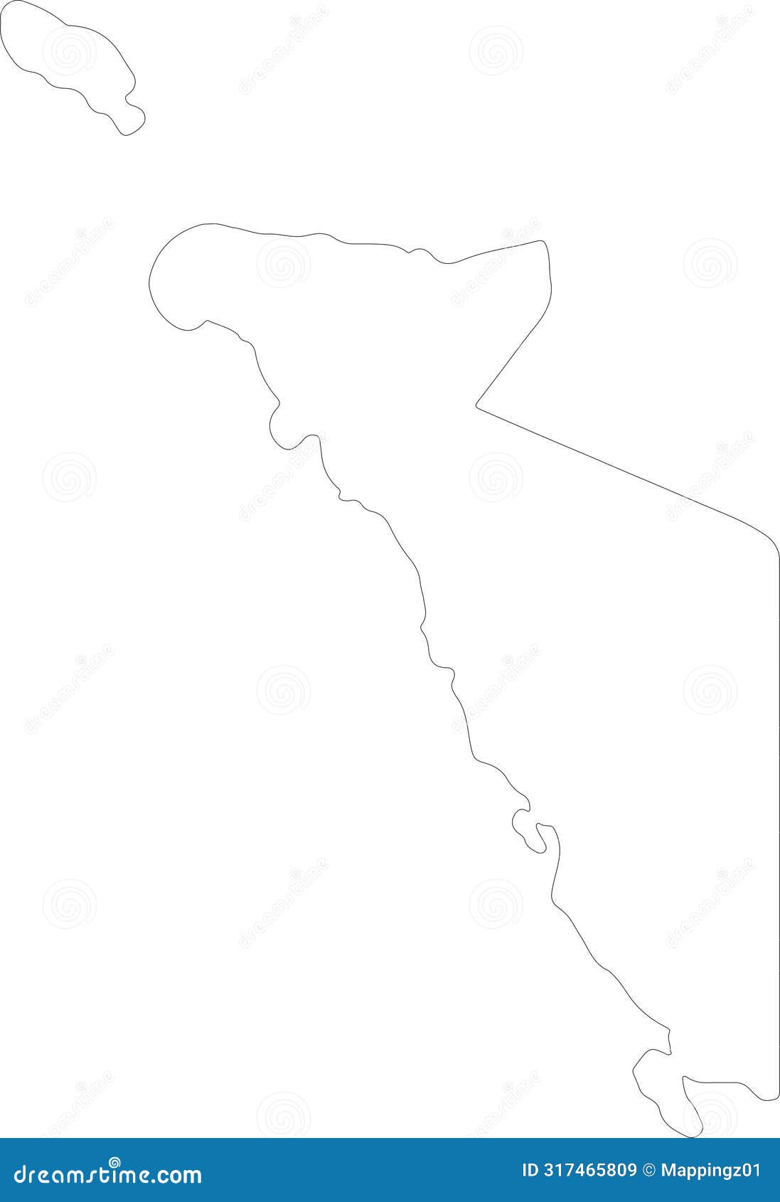Mindoro Occidental Philippines Outline Map Stock Vector - Illustration ...